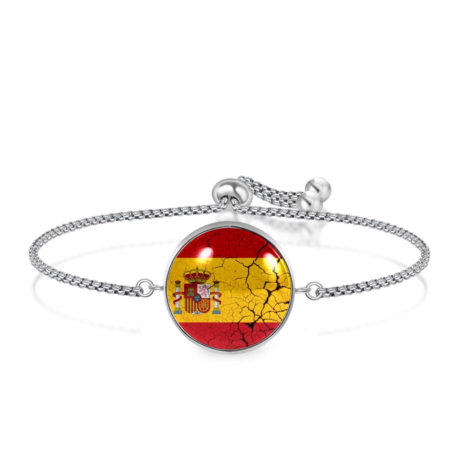 OWNMEMORY Flag of Spain with Emblem Premium Stainless Steel Pattern ...
