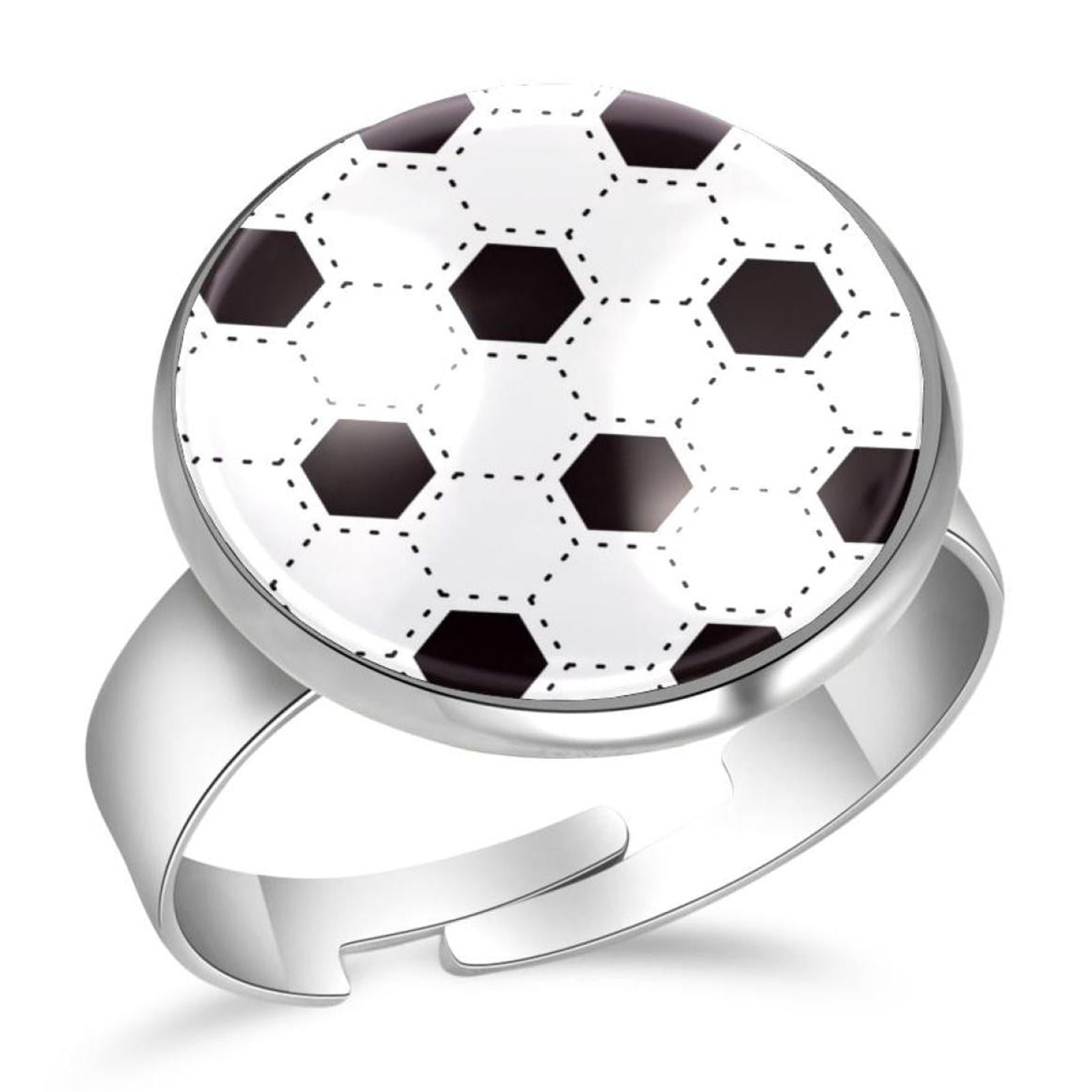 OWNMEMORY Football Soccer Pattern Stainless Steel Adjustable Stacking ...