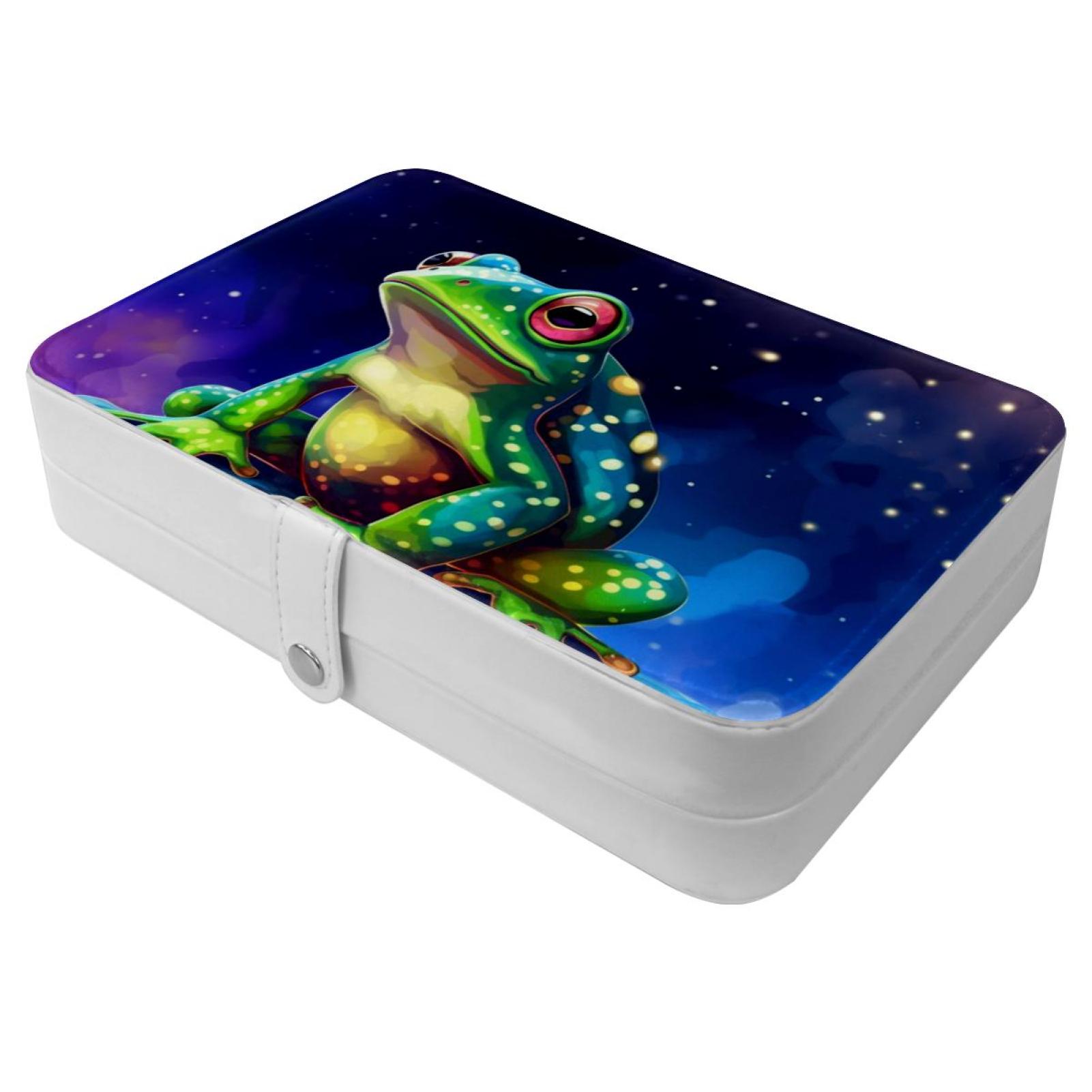 OWNMEMORY Frog under the Stars Pattern Portable PU Leather Necklace ...