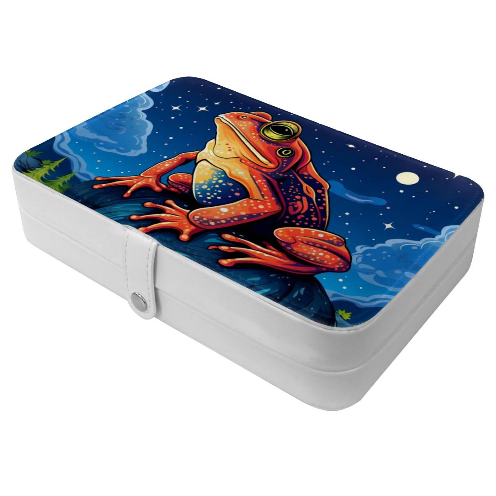 OWNMEMORY Frog under the Stars Pattern Portable PU Leather Necklace ...