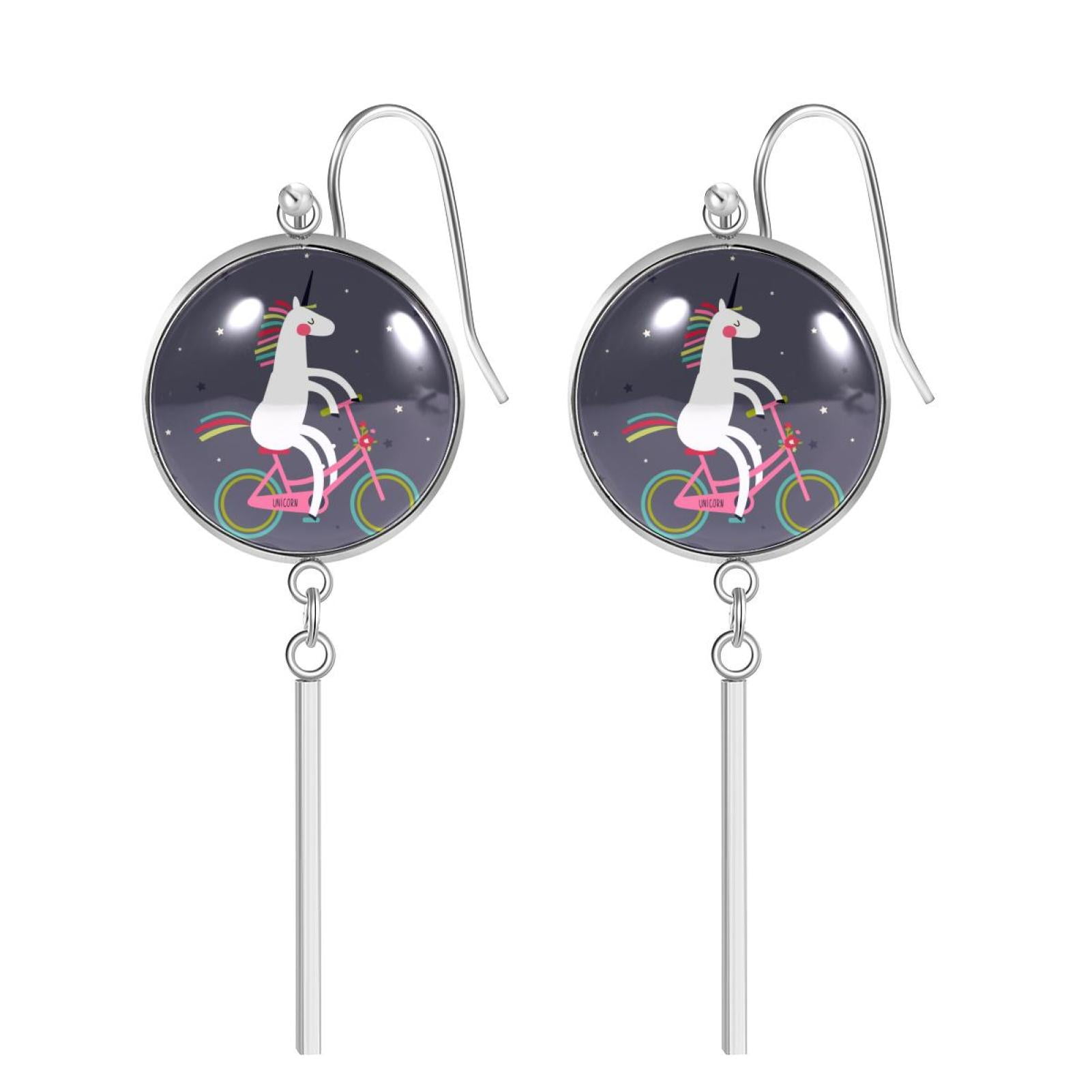 OWNMEMORY Funny Unicorn Horse Riding a Bike Pattern, Pattern Elevate Your Style: Discover Unique ...