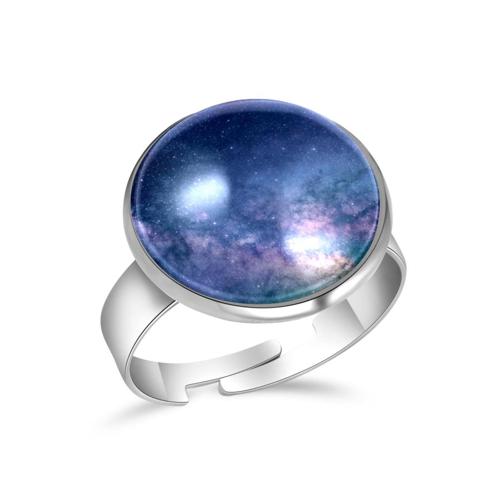 OWNMEMORY Galaxy Space Starry Sky Pattern Stainless Steel Adjustable ...