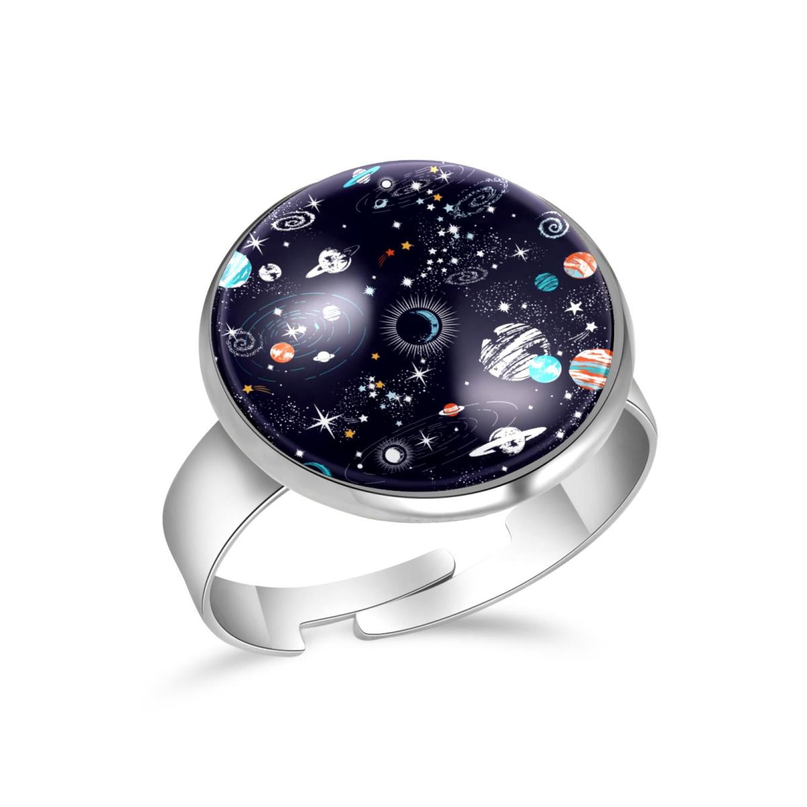 OWNMEMORY Galaxy Space Stars Planets with Rockets Pattern Stainless ...