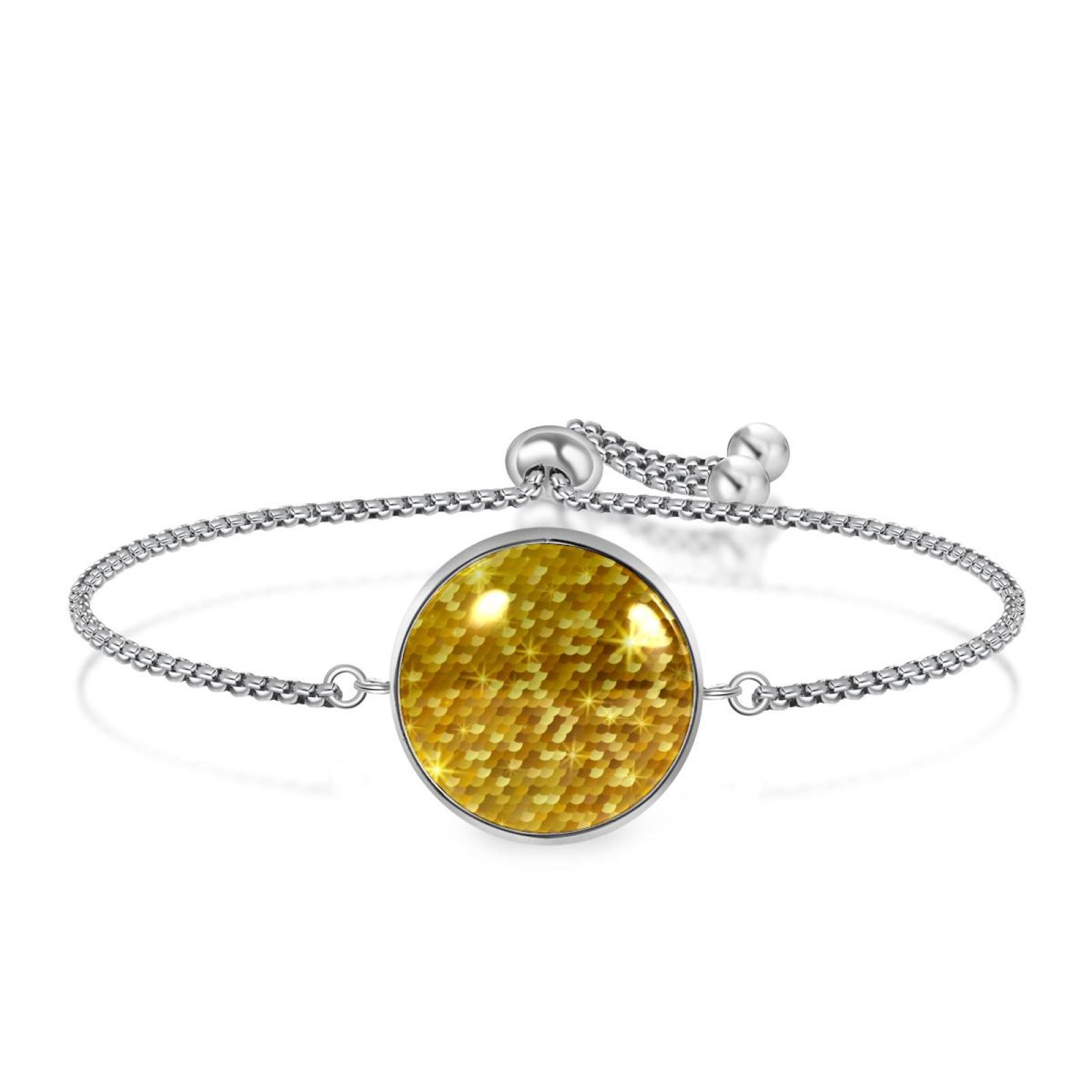 OWNMEMORY Glittery Pattern Backgroung Pattern Adjustable Stainless ...