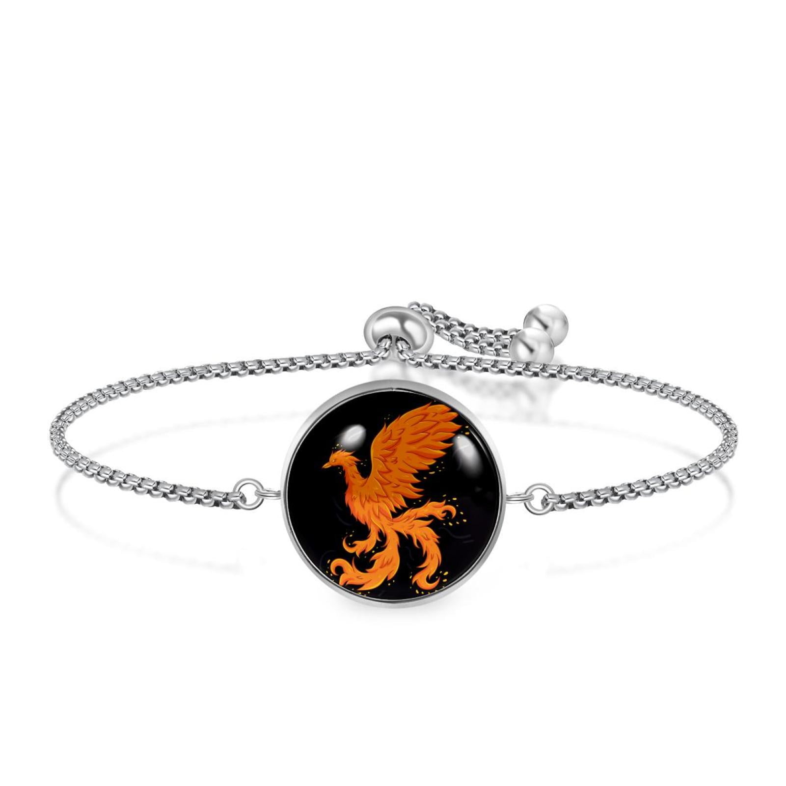 OWNMEMORY Hand Drawn Beautiful Phoenix Bird Pattern Stainless Steel ...