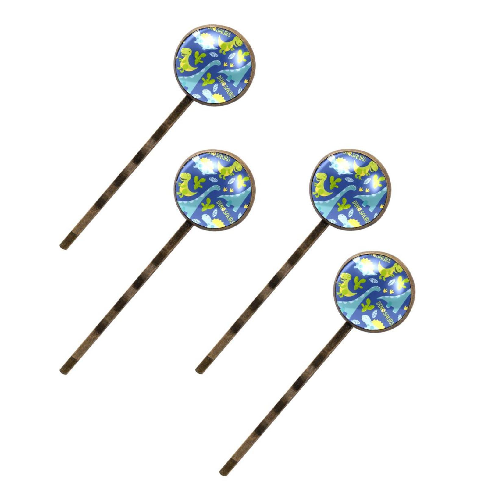OWNMEMORY Hand Drawn Dinosaur Pattern Antique Bronze Round Hairpins ...