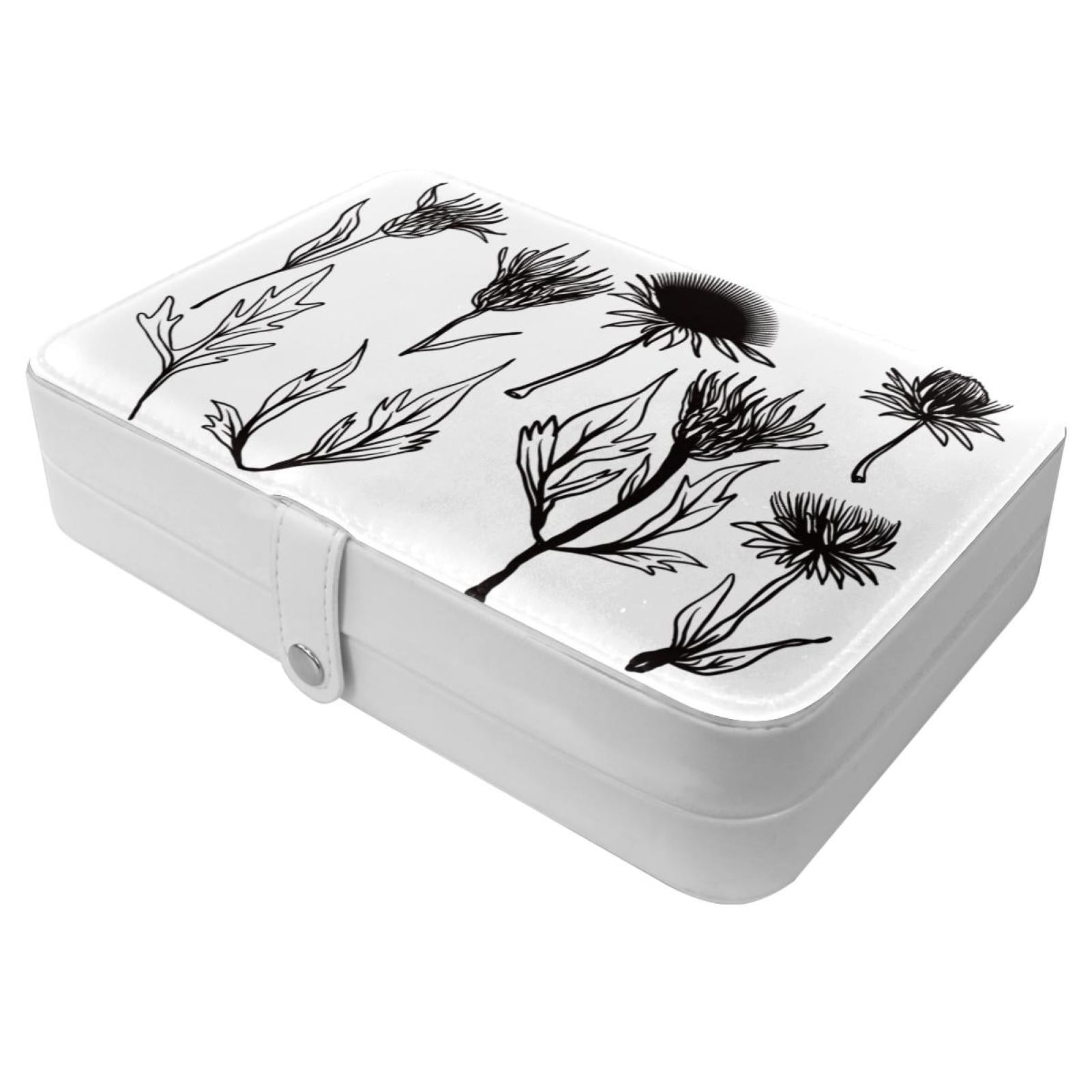 OWNMEMORY Hand Drawn Thistle Wildflower Pattern Portable PU Leather ...