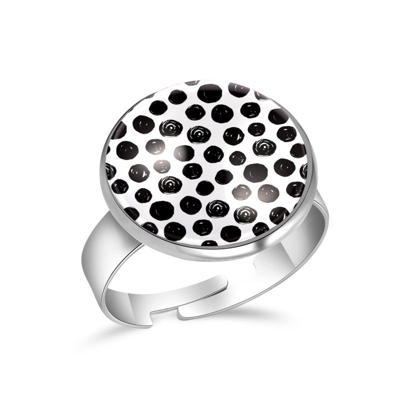 OWNMEMORY Hand Painted Dot Pattern Black Pattern Stainless Steel ...