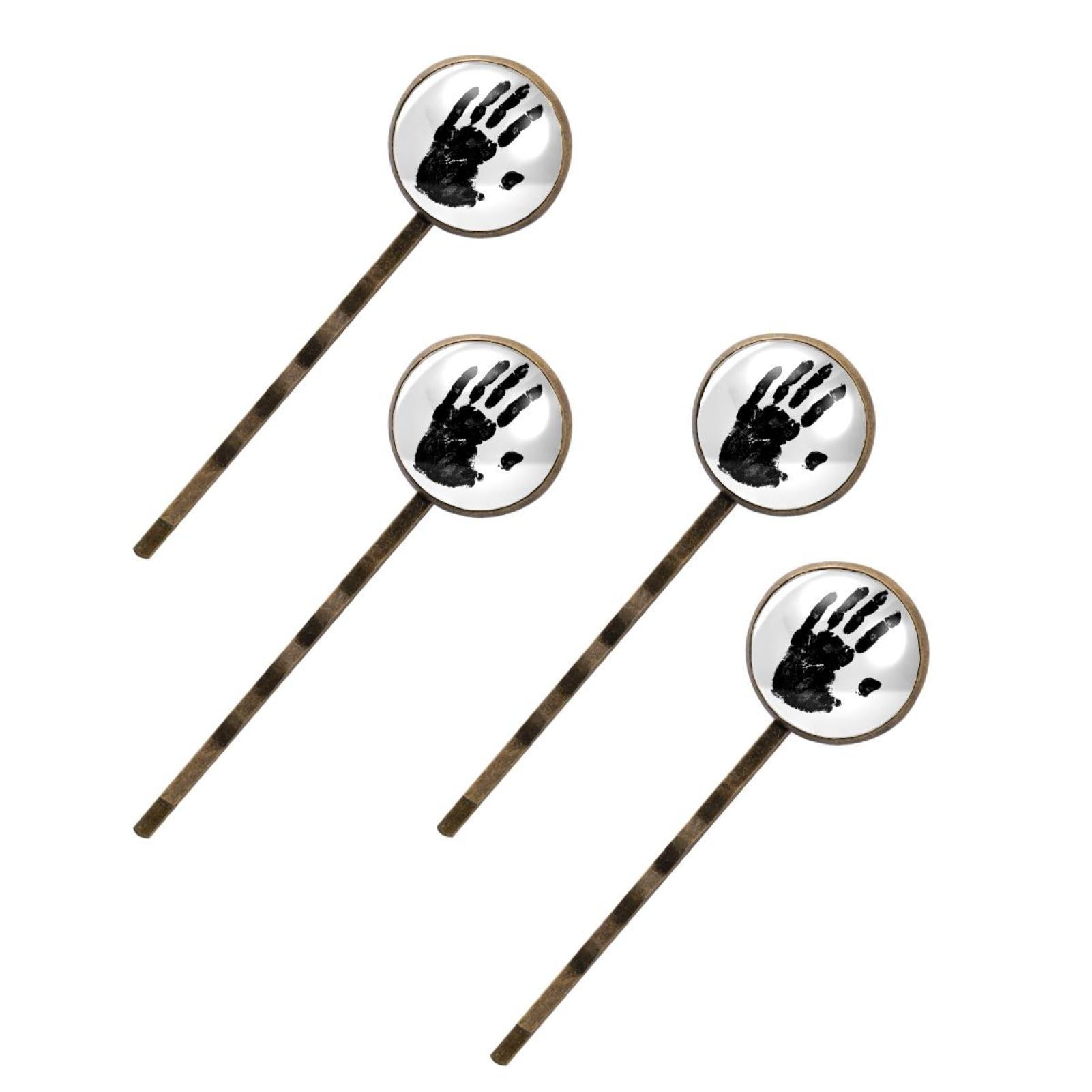 OWNMEMORY Handprint Pattern Antique Bronze Round Hairpins with Unique ...