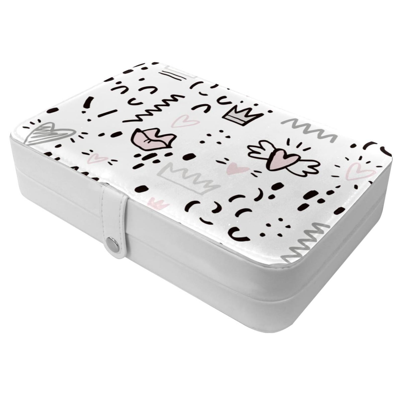 OWNMEMORY Heart Crown Lip White Pattern Portable PU Leather Necklace ...