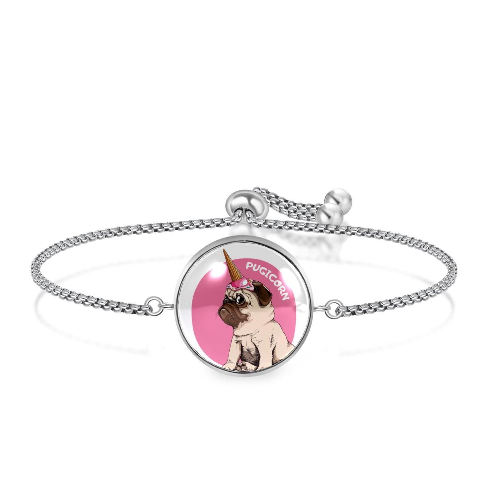 OWNMEMORY Hello Pugicorn Funny Pug Dog Premium Stainless Steel Pattern ...