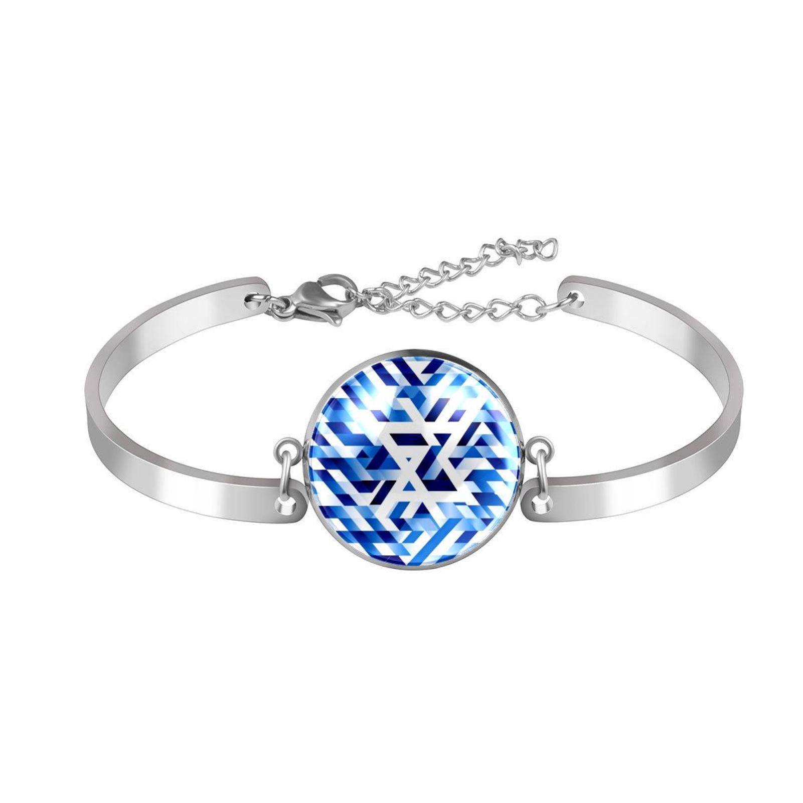 OWNMEMORY Israeli Flag Pattern, Pattern Adjustable Stainless Steel ...