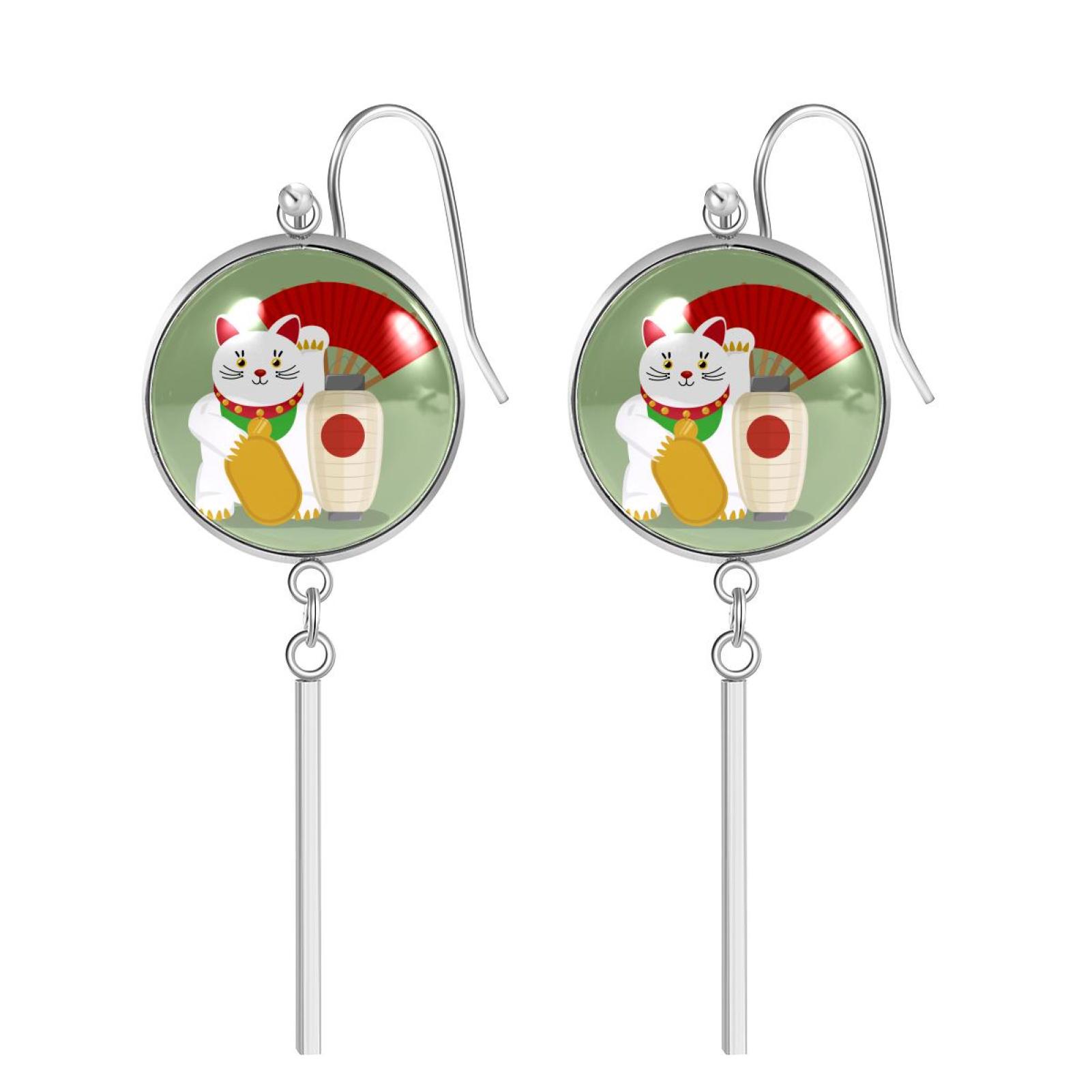 OWNMEMORY Japan Lucky Cat Kitty Kitten Fan Pattern, Pattern Elevate ...