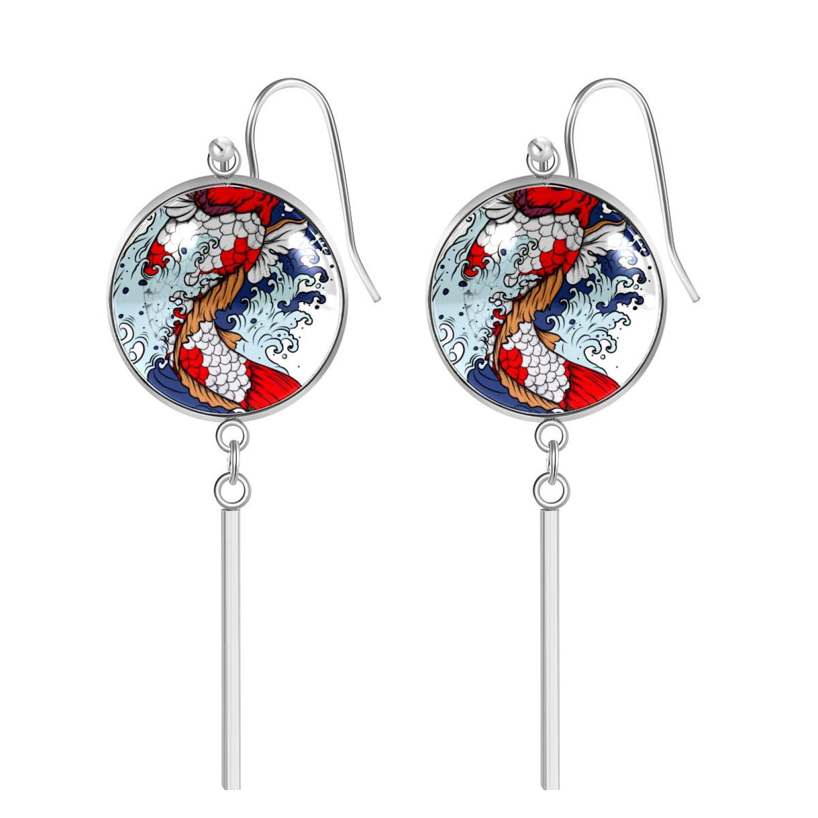 OWNMEMORY Japanese Carp Fish Wave Pattern, Pattern Elevate Your Style ...