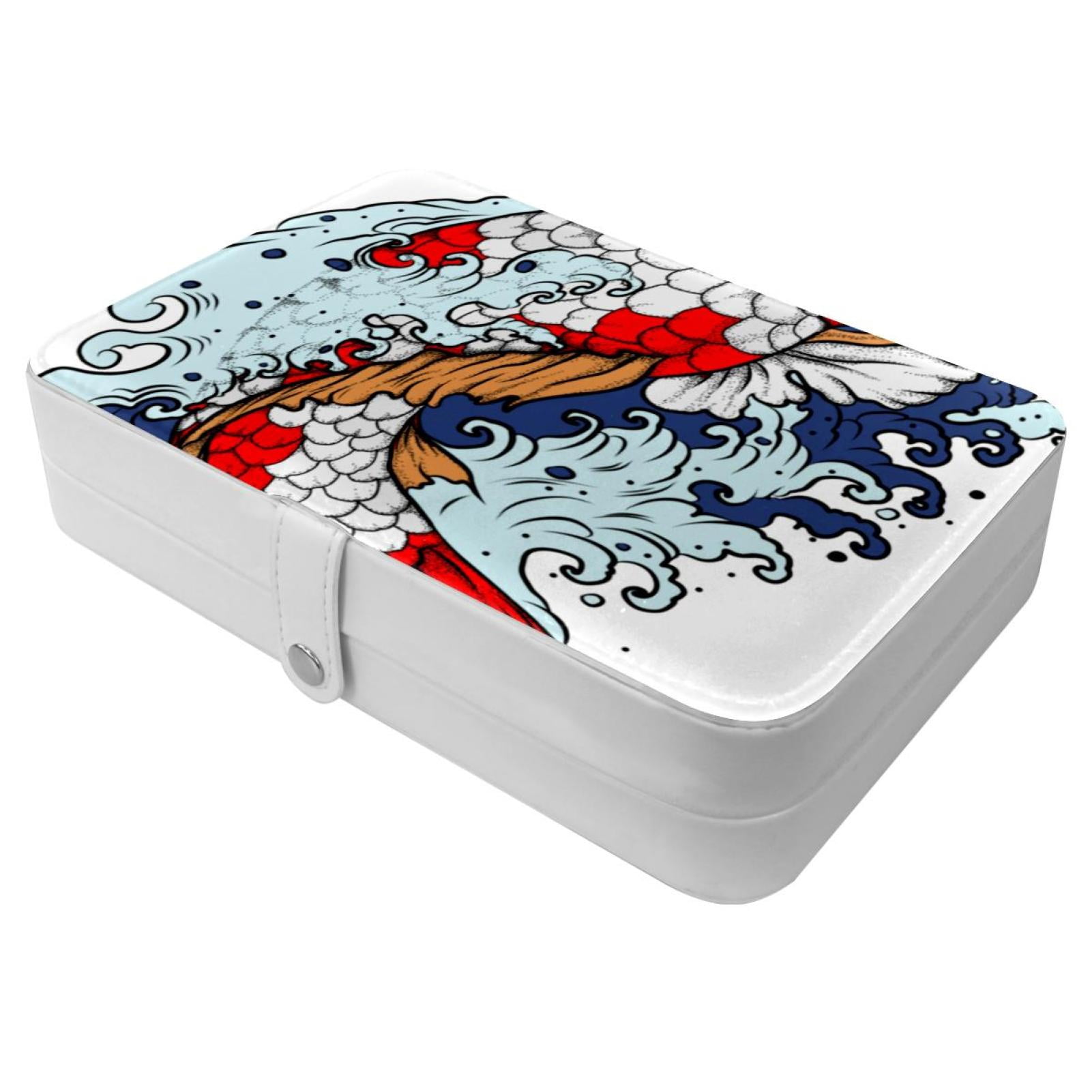 OWNMEMORY Japanese Carp Fish Wave Pattern Portable PU Leather Necklace ...