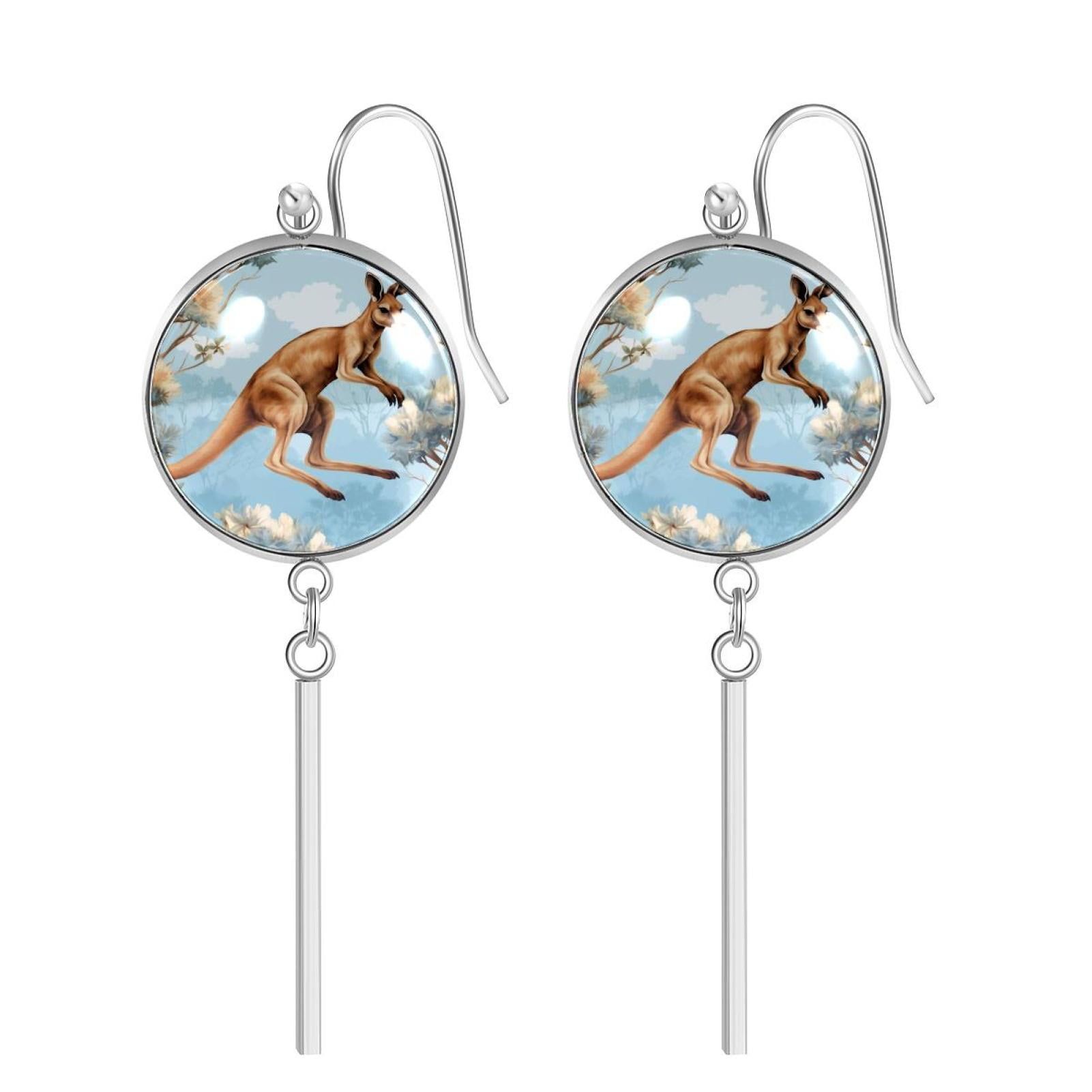 OWNMEMORY Kangaroo Pattern Elevate Your Style with Decorative Earring ...