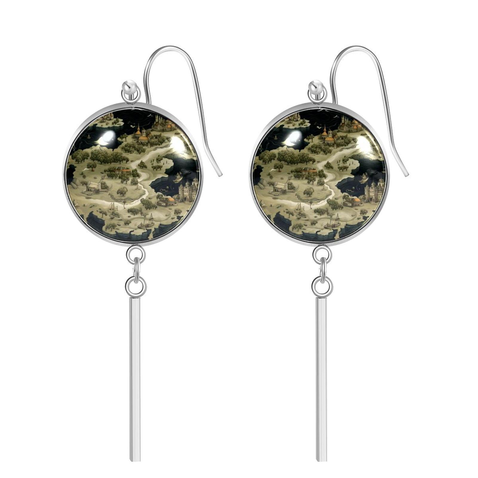 OWNMEMORY Map Pattern, Elevate Your Style: Discover Unique Earring Sets ...