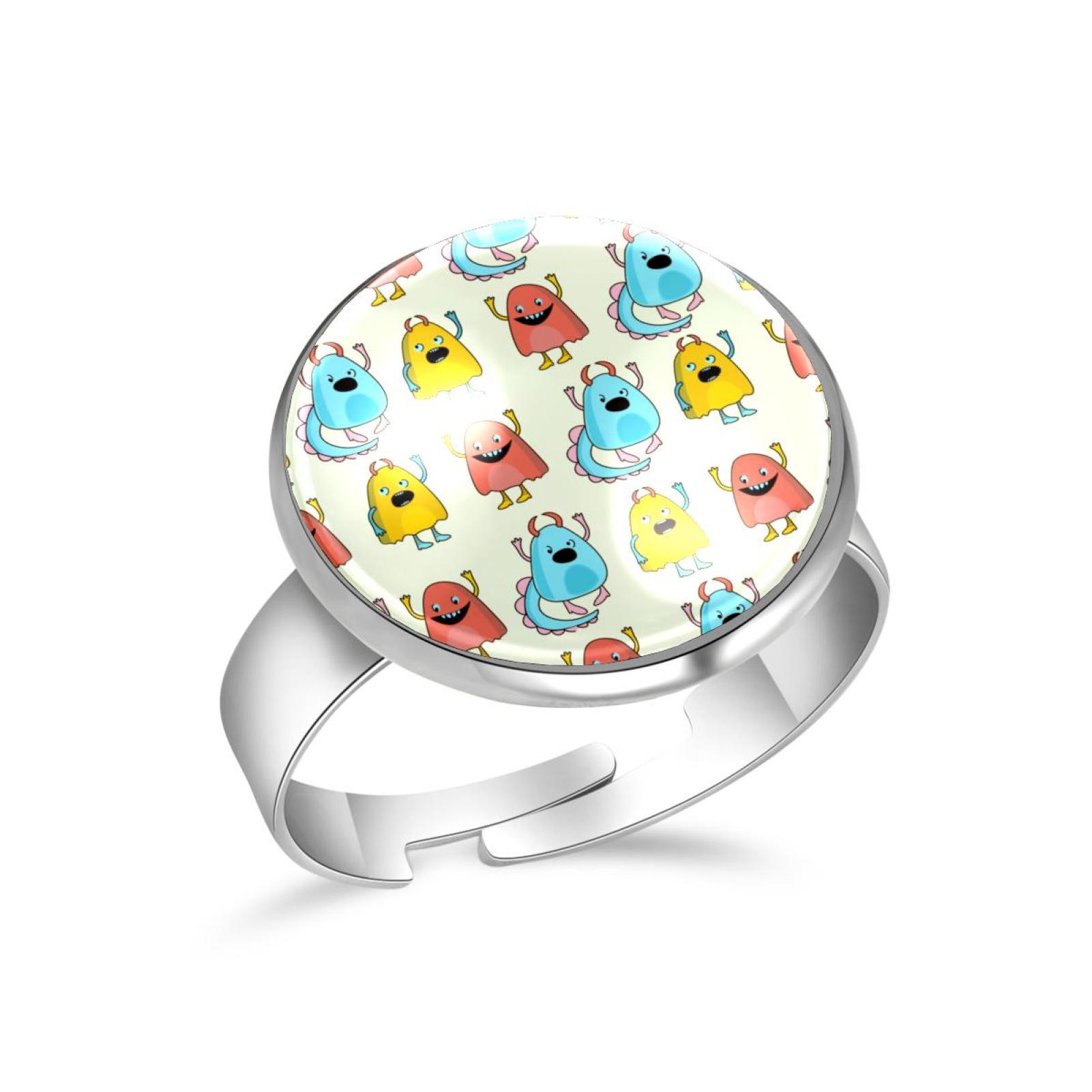OWNMEMORY Monster Pattern Stainless Steel Adjustable Statement Ring ...