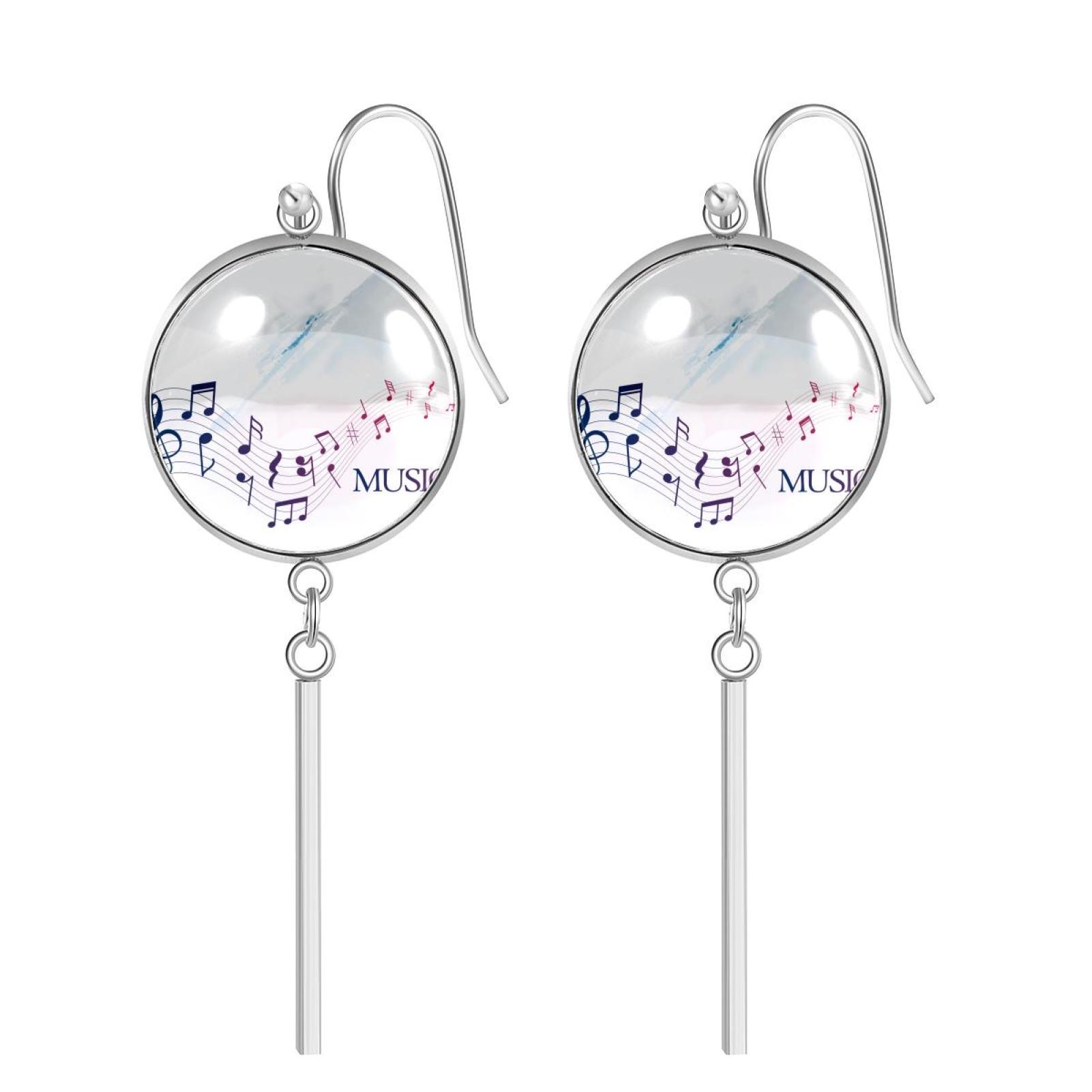 OWNMEMORY Music Note Staff White Pattern, Pattern Elevate Your Style: Discover Unique Earring ...