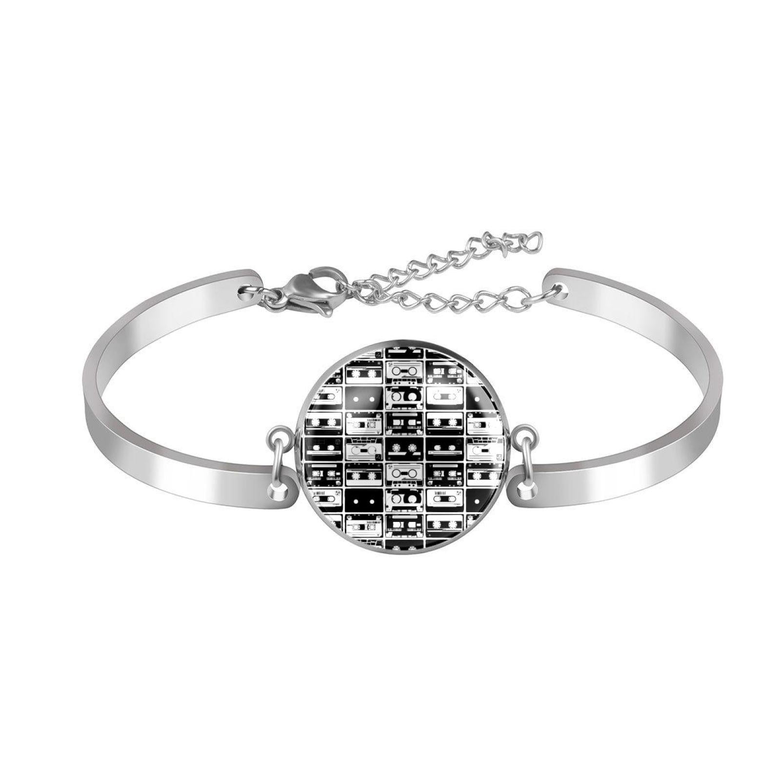 OWNMEMORY Old Retro Audio Tapes Pattern Adjustable Stainless Steel ...