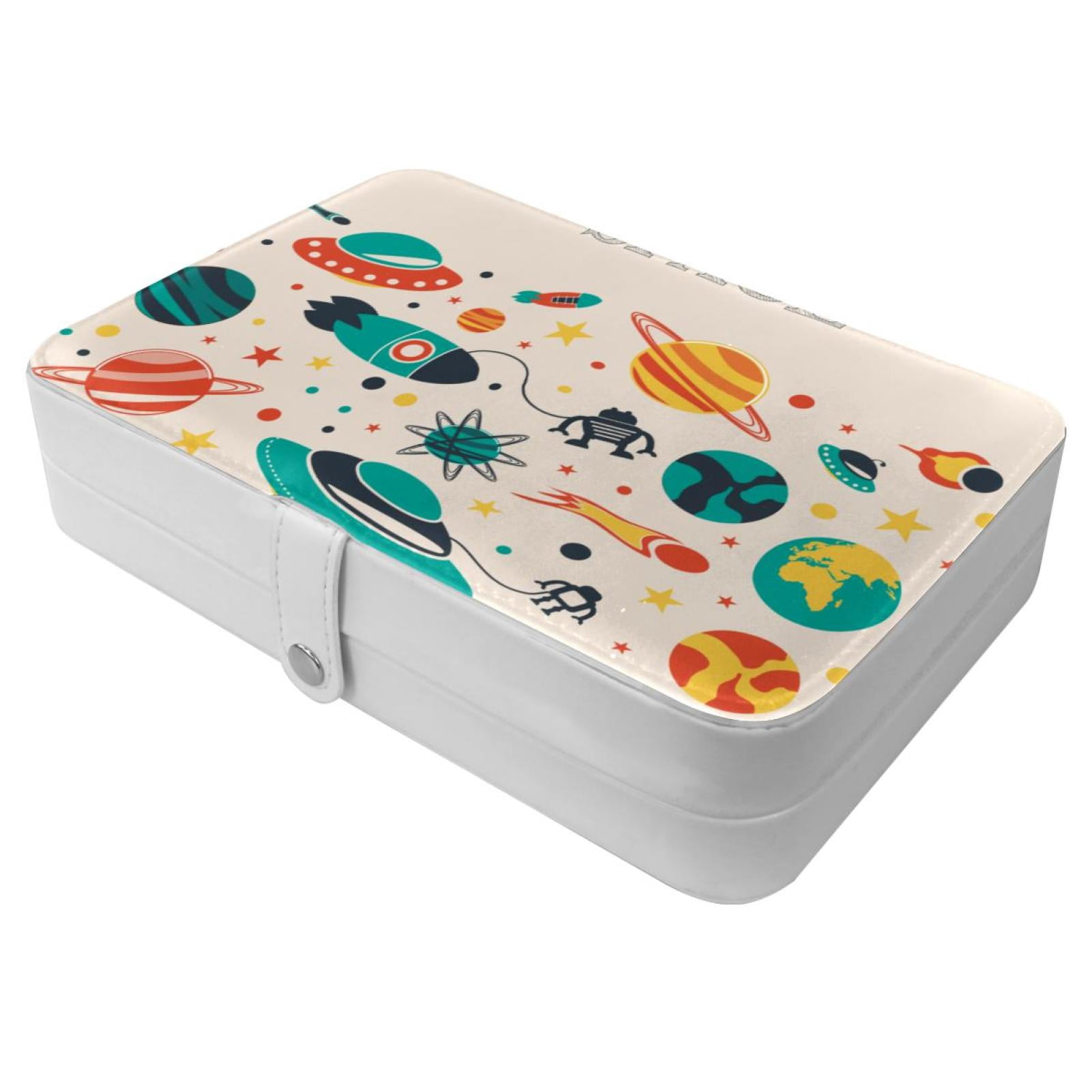 OWNMEMORY Outer Space Rocket Planets Robet Pattern Portable PU Leather ...