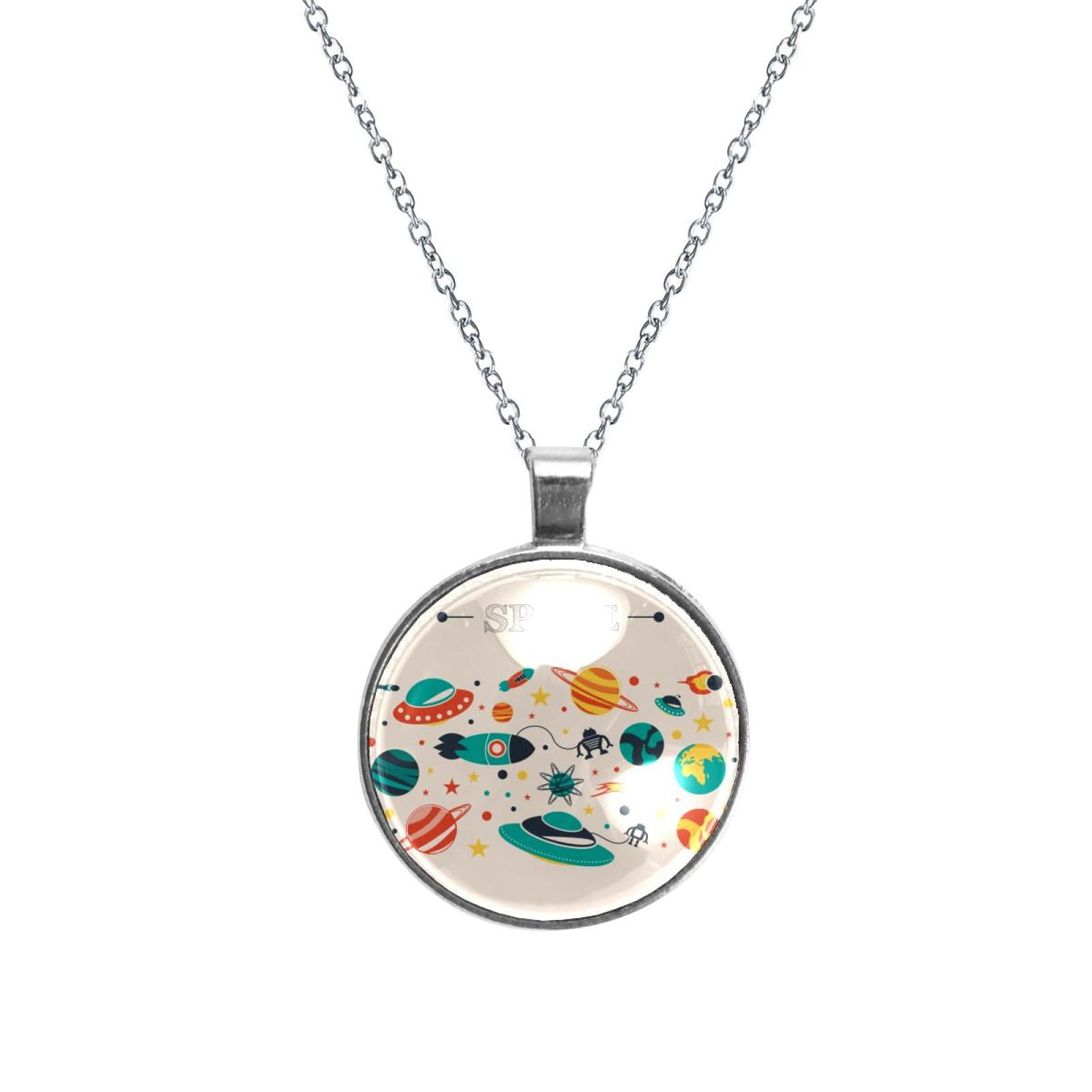 OWNMEMORY Outer Space Rocket Planets Robet Pattern Stunning Circular ...