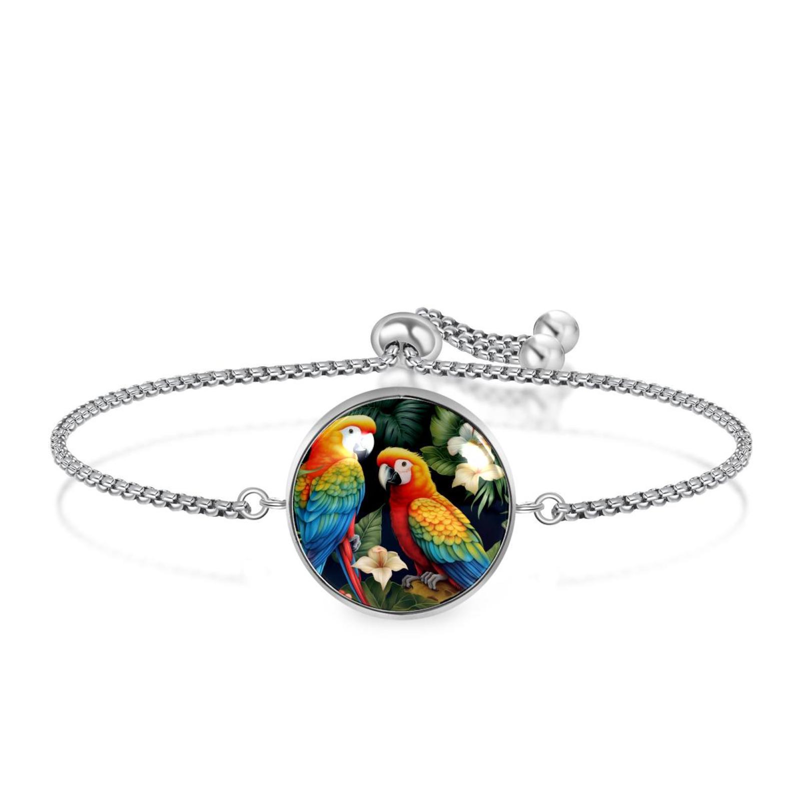 OWNMEMORY Parrot Pattern Premium Stainless Steel Adjustable Bracelet ...