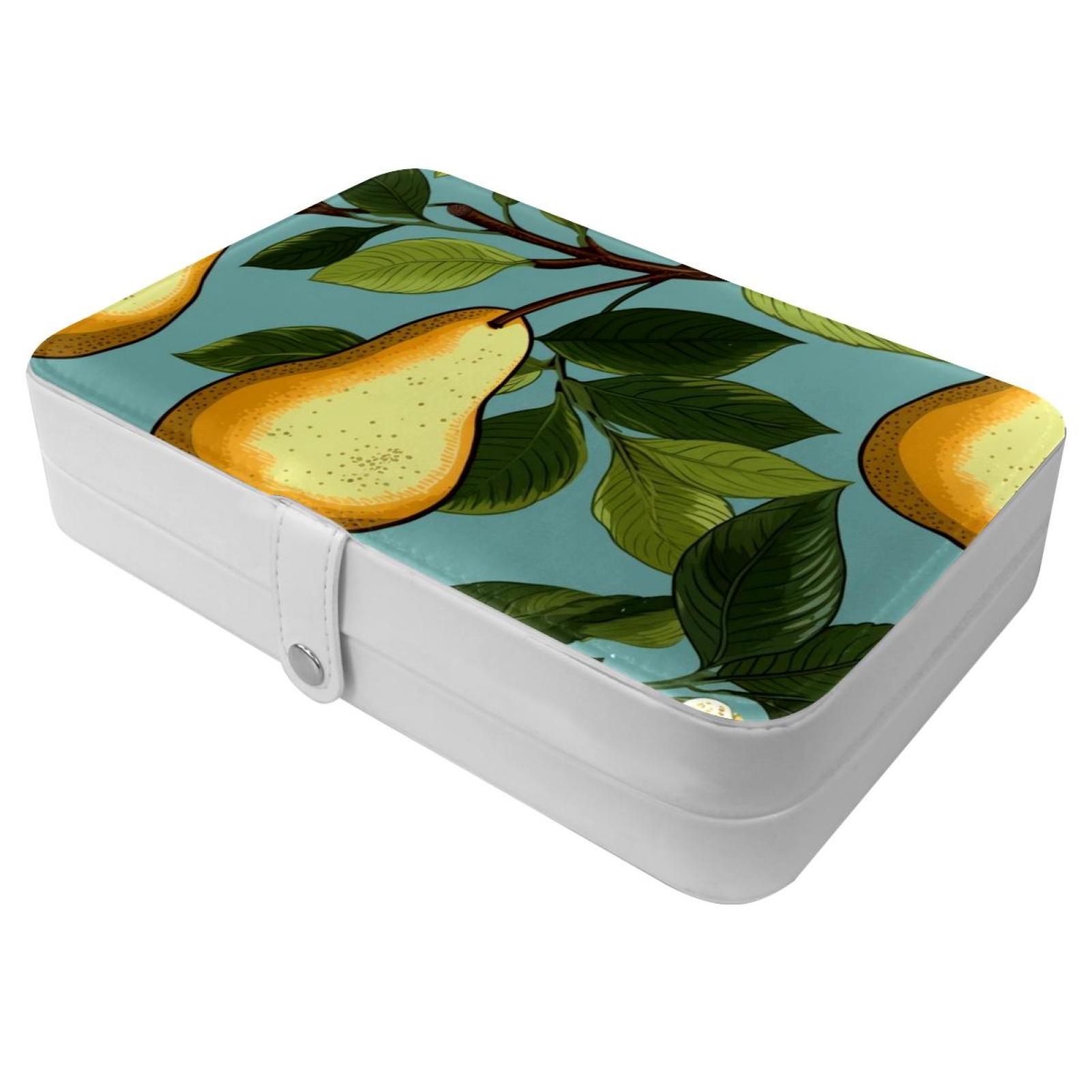 OWNMEMORY Pear Pattern Portable PU Leather Necklace Organizer with ...