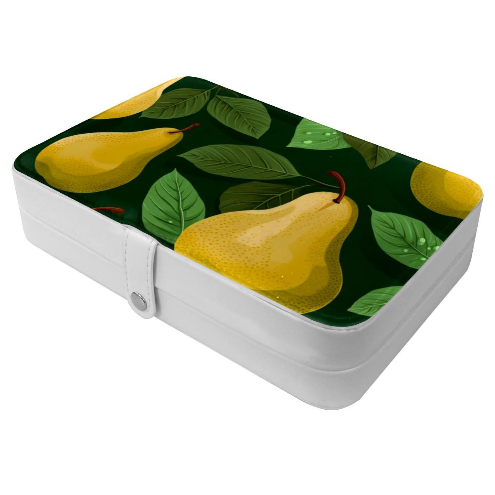 OWNMEMORY Pear Pattern Portable PU Leather Necklace Organizer with ...