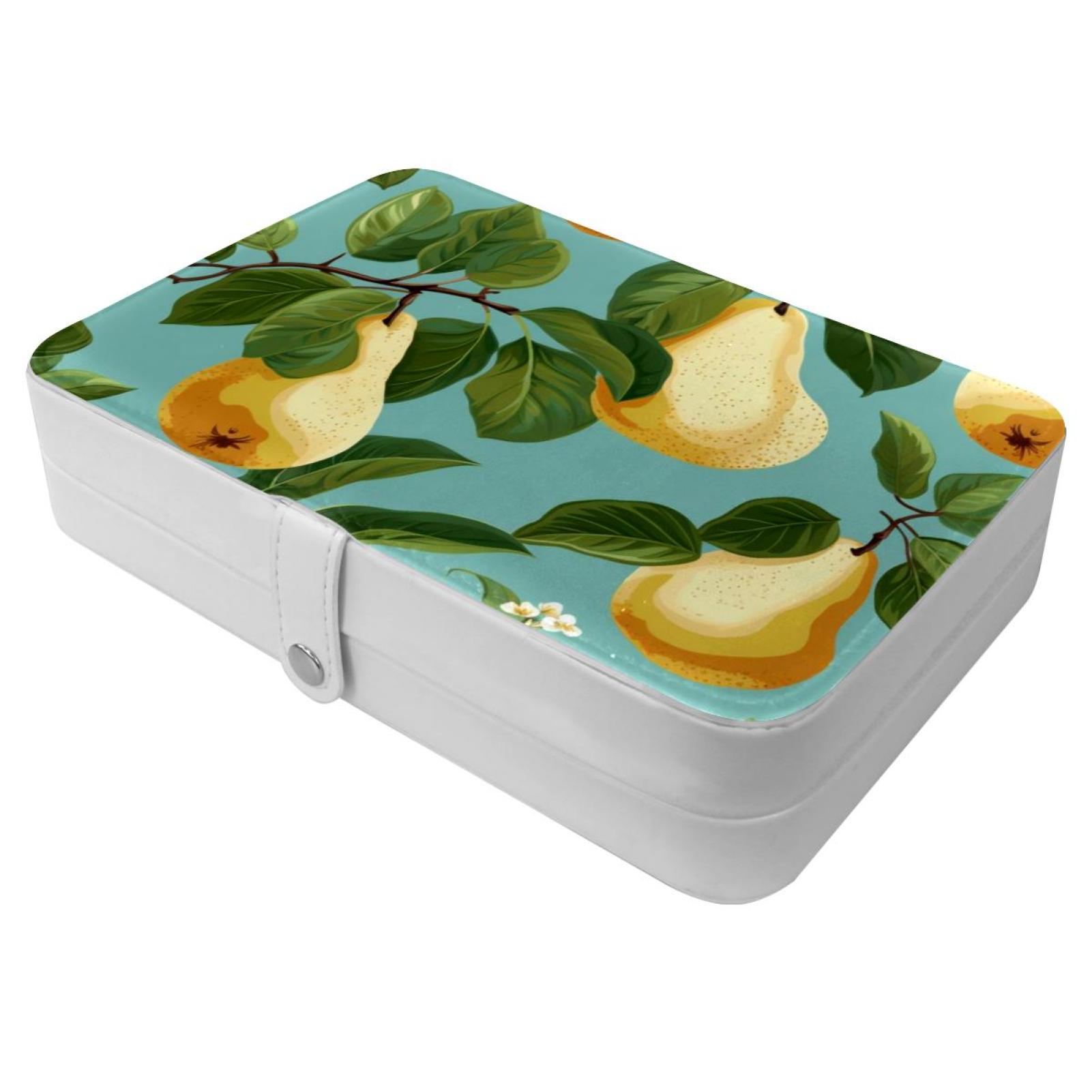 OWNMEMORY Pear Pattern Portable PU Leather Necklace Organizer with ...