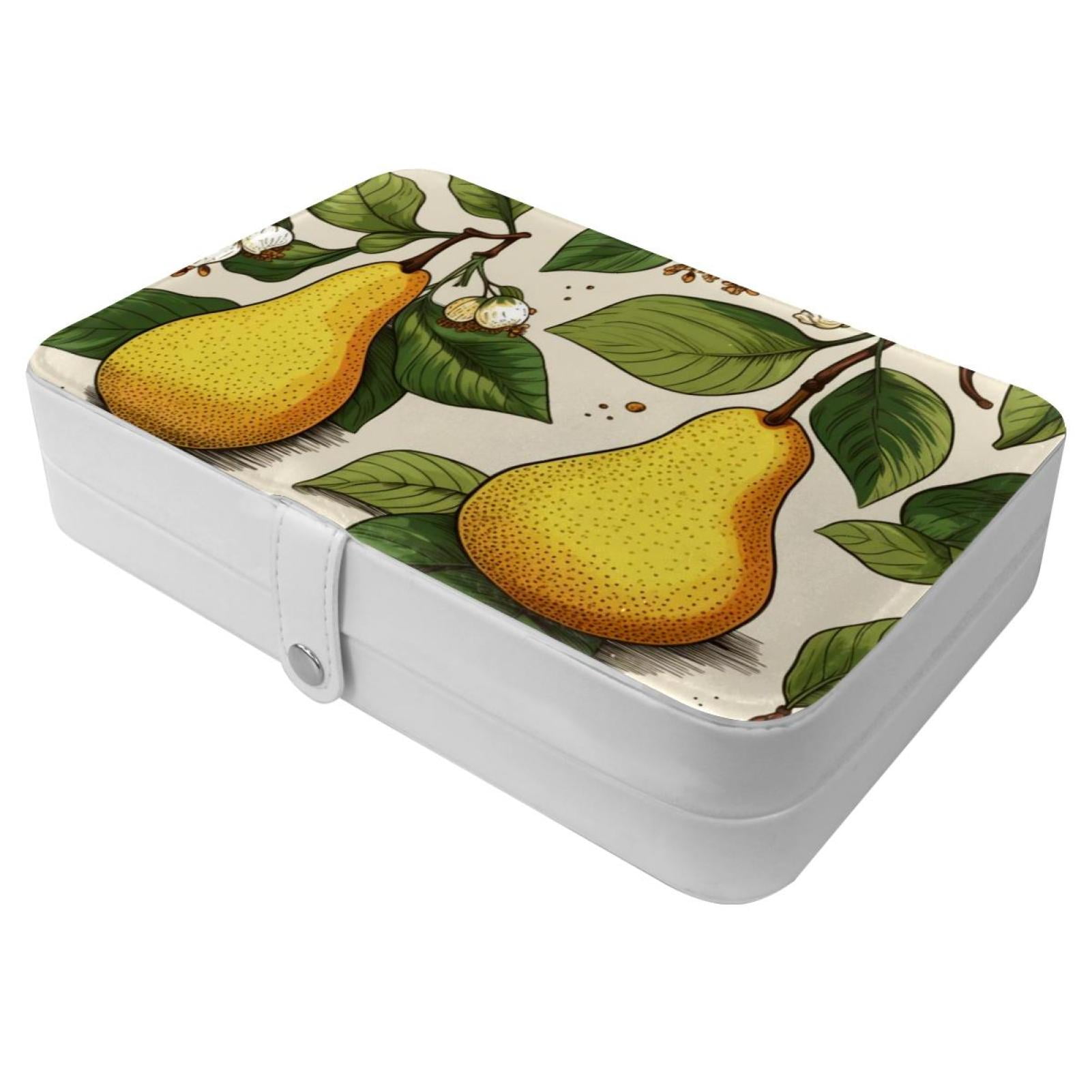 OWNMEMORY Pear Pattern Portable PU Leather Necklace Organizer with ...