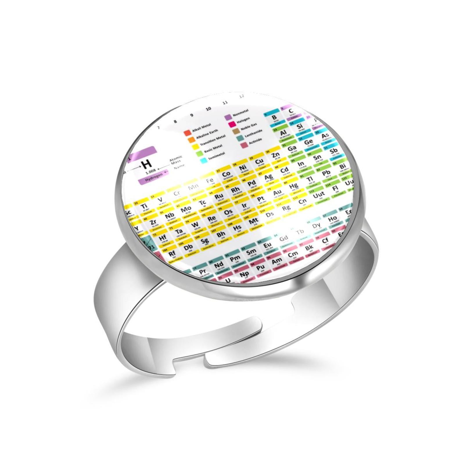 OWNMEMORY Periodic Table of Elements Pattern Stainless Steel Adjustable ...