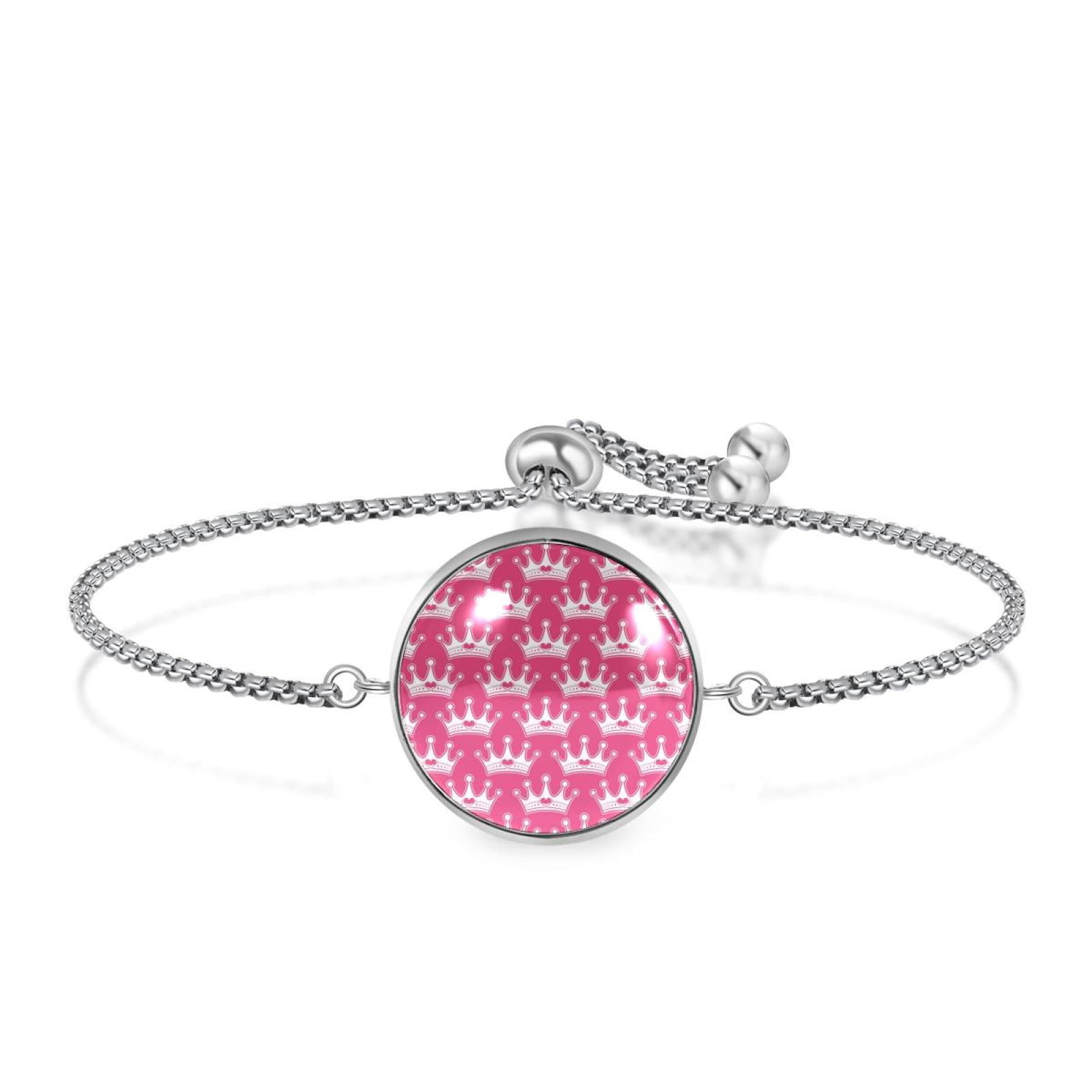 OWNMEMORY Pink Girly Princess Royalty Crown Pattern Adjustable ...