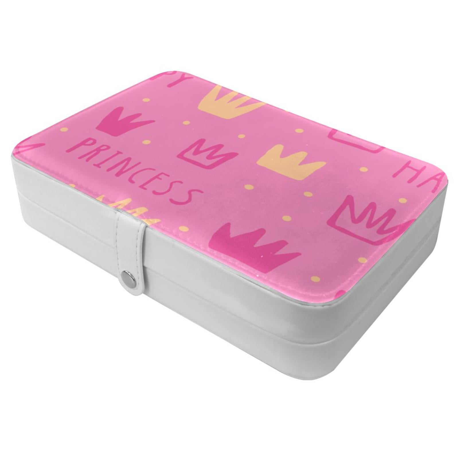 OWNMEMORY Pink Princess Crown Cute Pattern Portable PU Leather Necklace ...