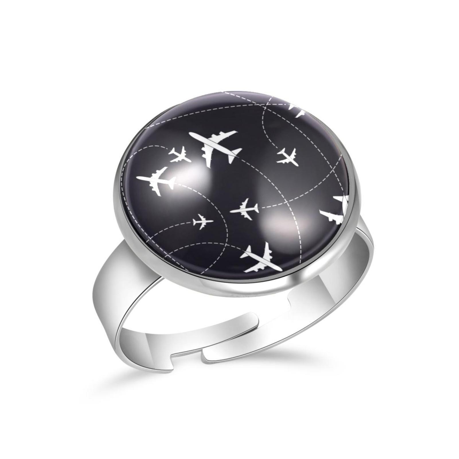 OWNMEMORY Plane with Dashed Path Lines Airplane Sky Pattern Stainless ...