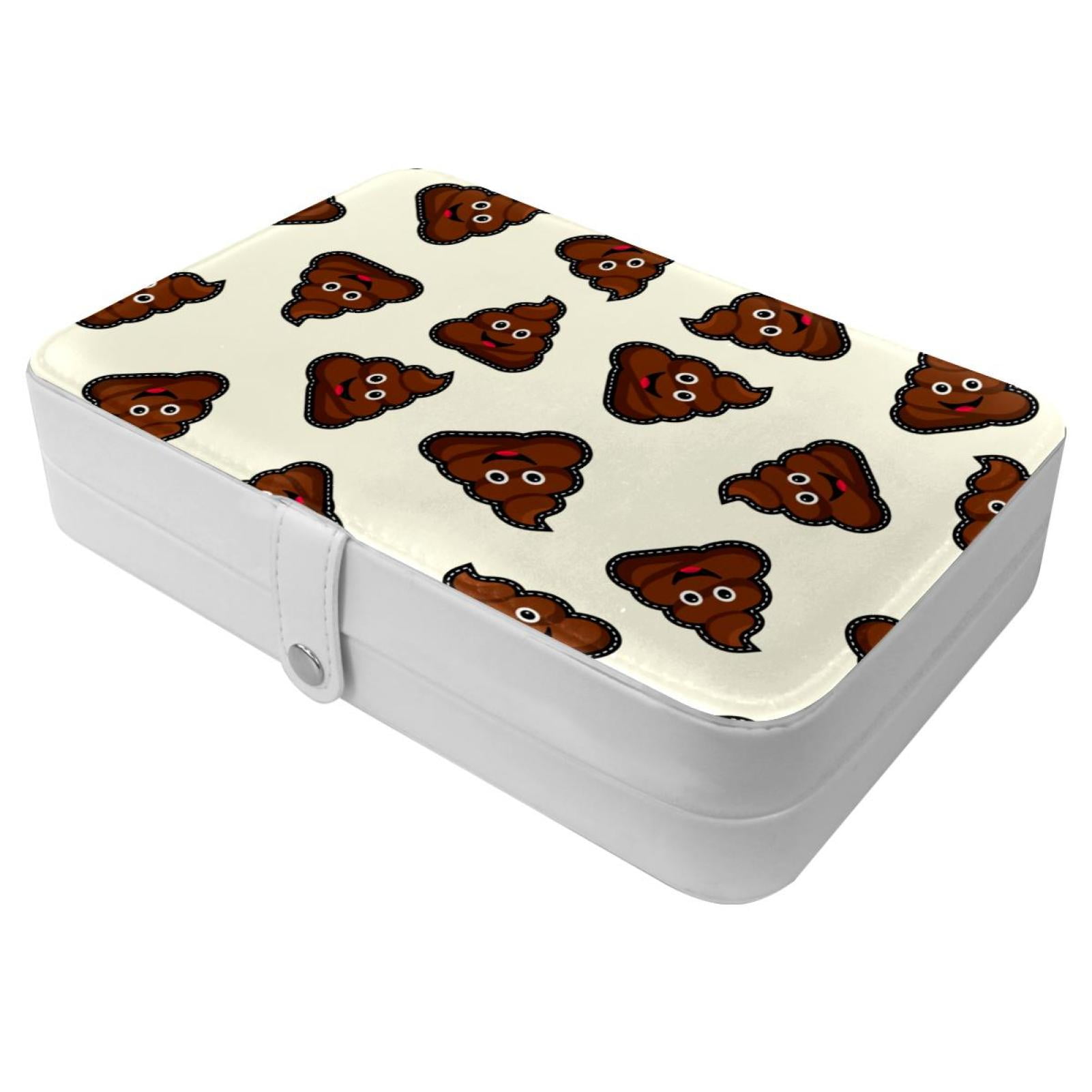 OWNMEMORY Poo Poop Pattern Portable PU Leather Necklace Organizer with ...