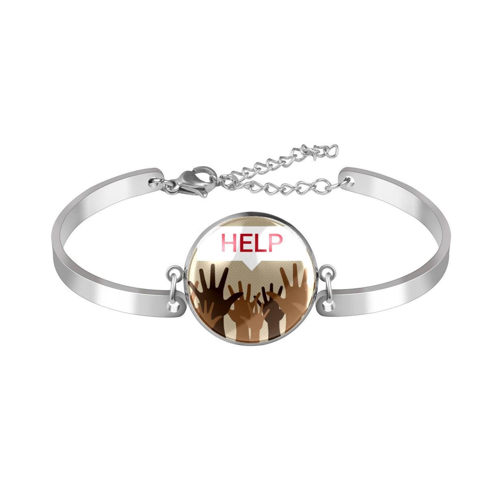 OWNMEMORY Refugees Need Help Pattern Adjustable Stainless Steel ...
