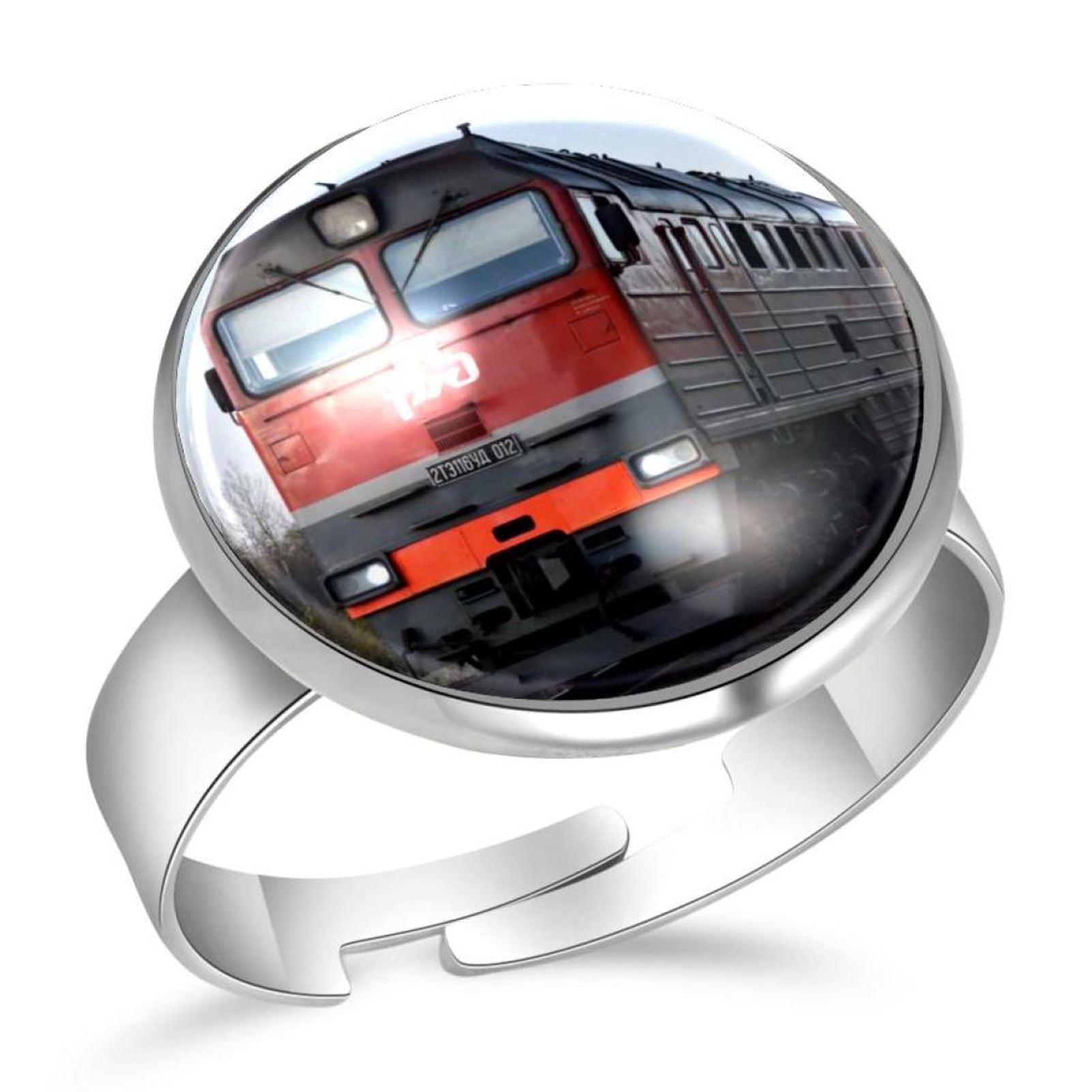 OWNMEMORY Retro Train Railway Track Pattern Stainless Steel Adjustable ...
