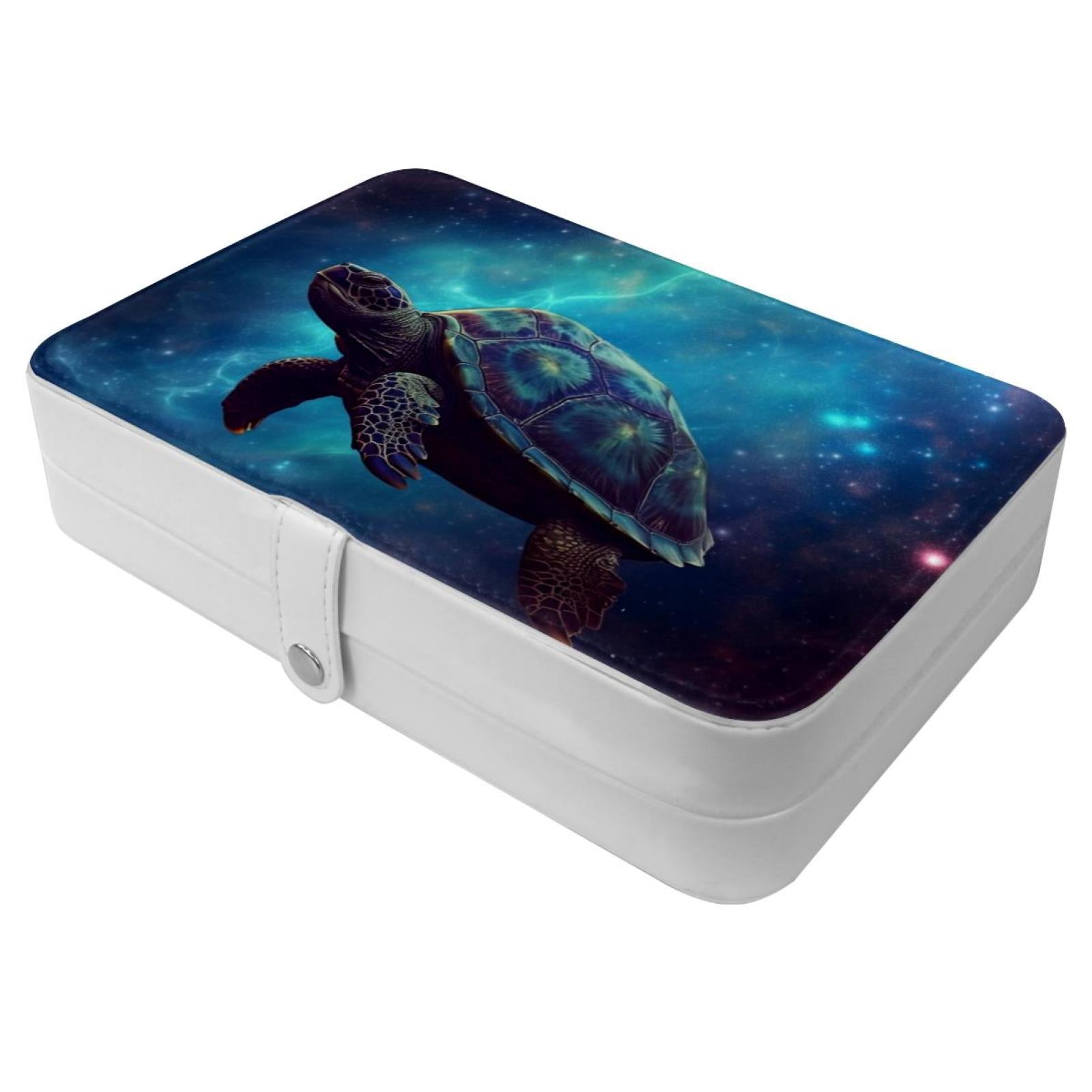 OWNMEMORY Sea Turtle Pattern Portable PU Leather Necklace Organizer ...