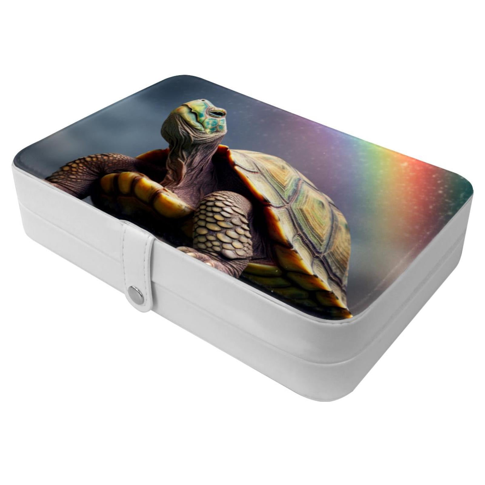 OWNMEMORY Sea Turtle Pattern Portable PU Leather Necklace Organizer ...