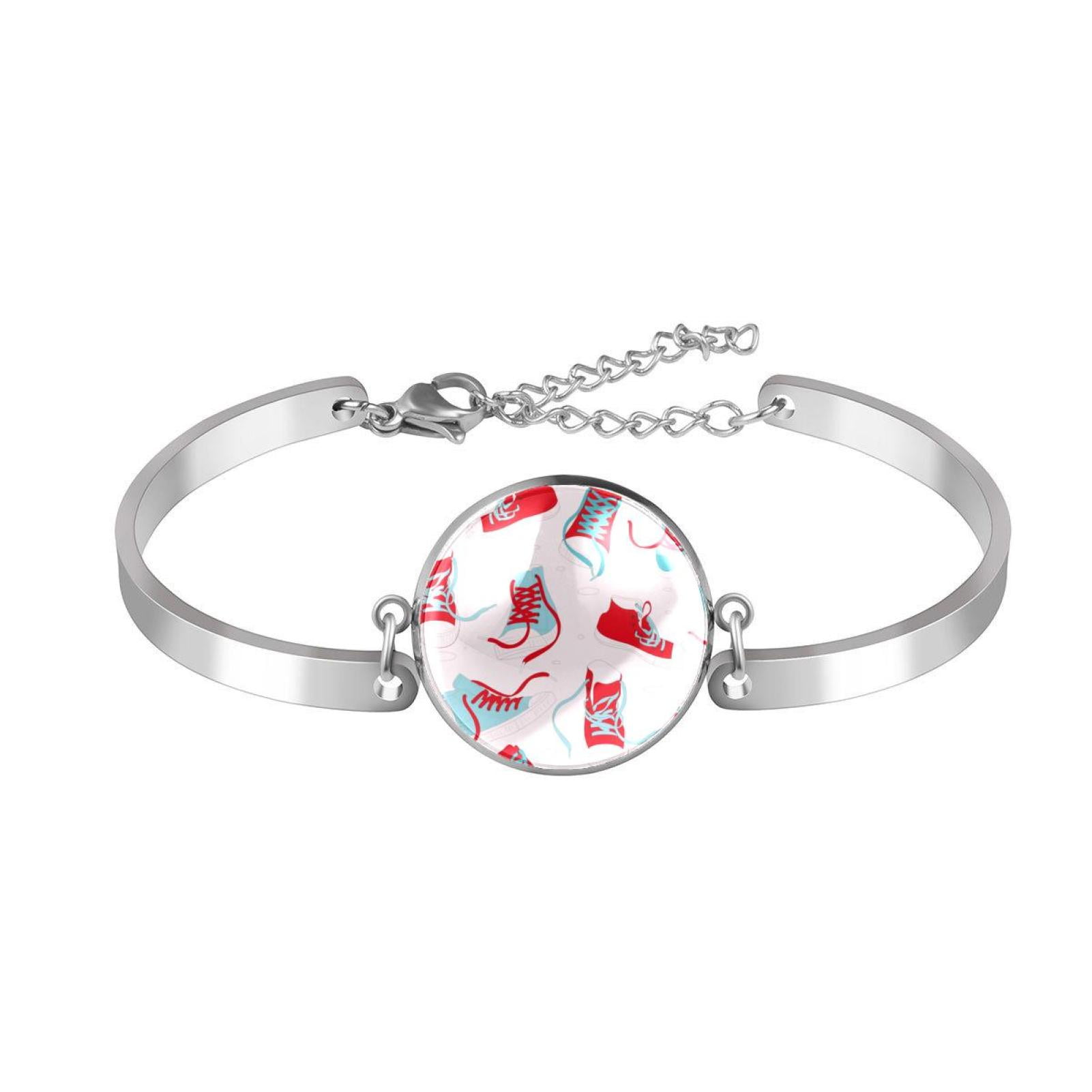 OWNMEMORY Shoestring Pattern Adjustable Stainless Steel Bracelets with ...