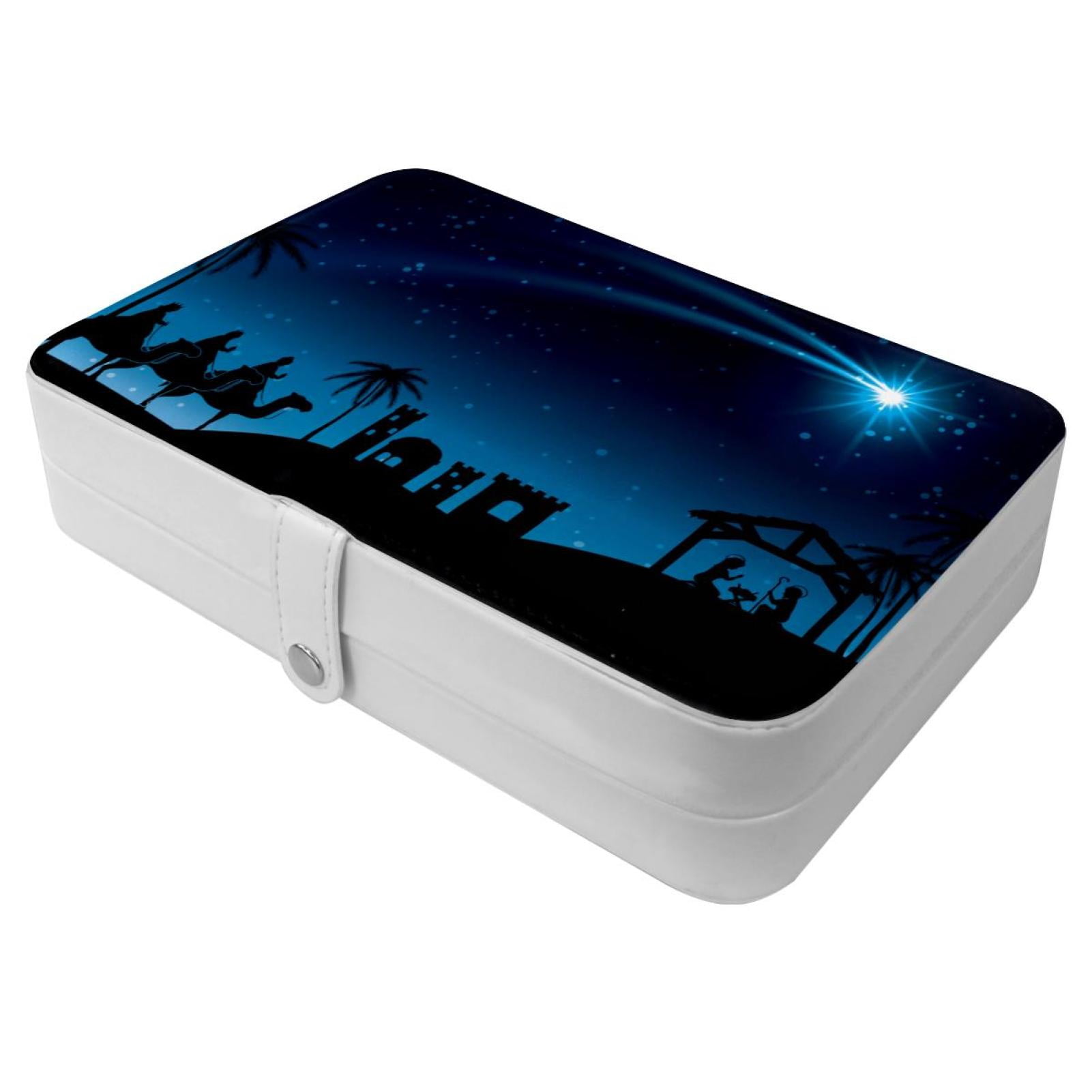 OWNMEMORY Silhouette 3 Wise Kings Manger Pattern Portable PU Leather ...