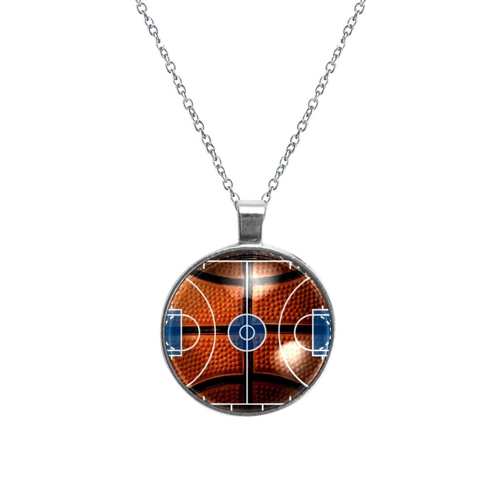 OWNMEMORY Sport Basketball Court Pattern Stunning Circular Glass ...