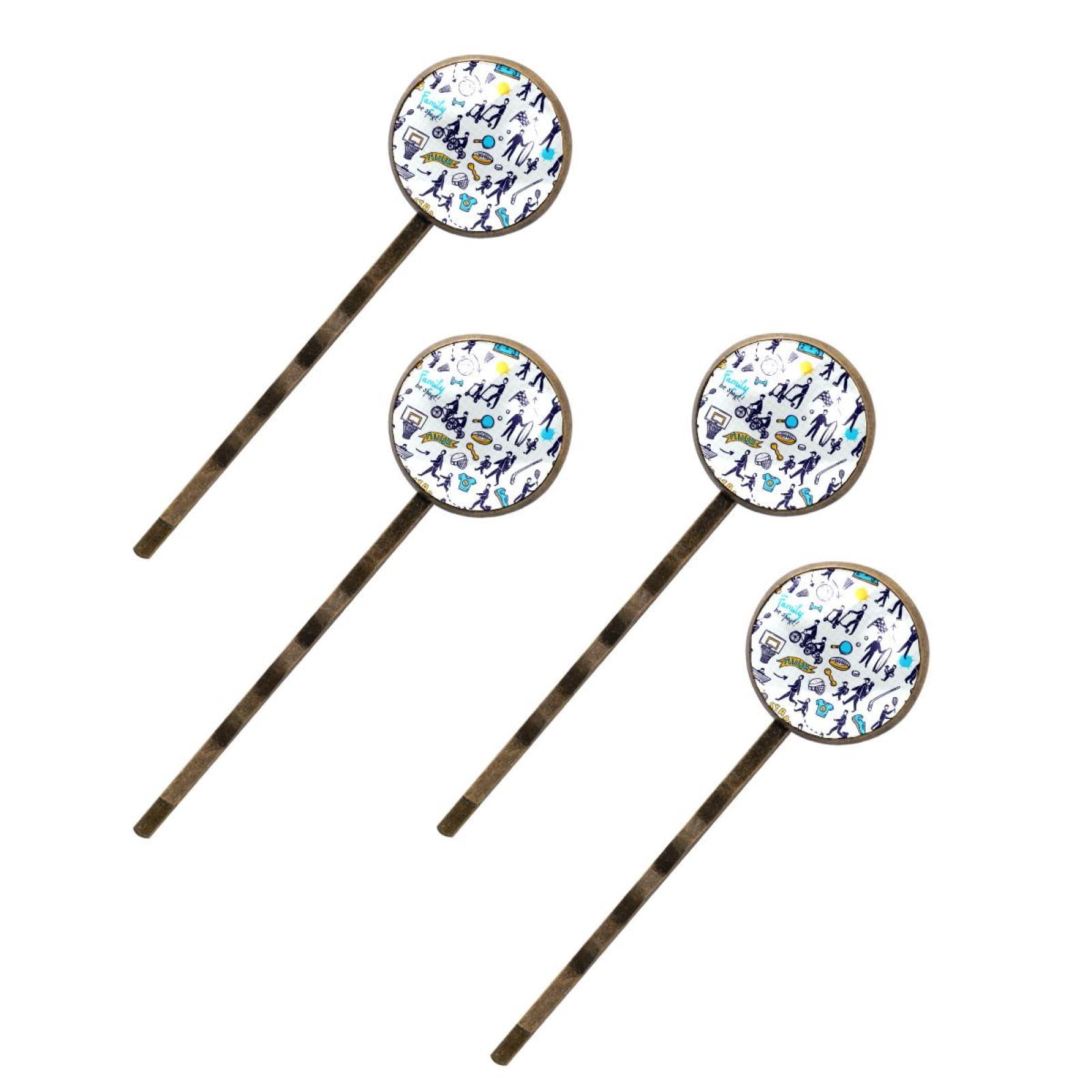 OWNMEMORY Sport Pattern Antique Bronze Round Hairpins with Unique ...
