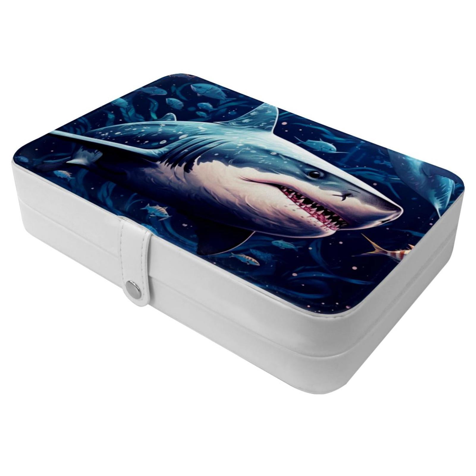 OWNMEMORY Star Shark Pattern Portable PU Leather Necklace Organizer ...