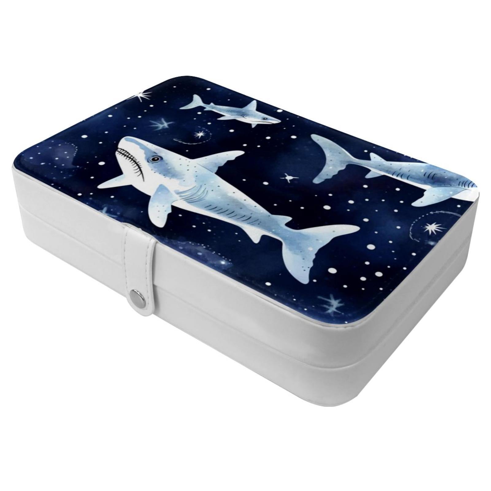 OWNMEMORY Star Shark Pattern Portable PU Leather Necklace Organizer ...