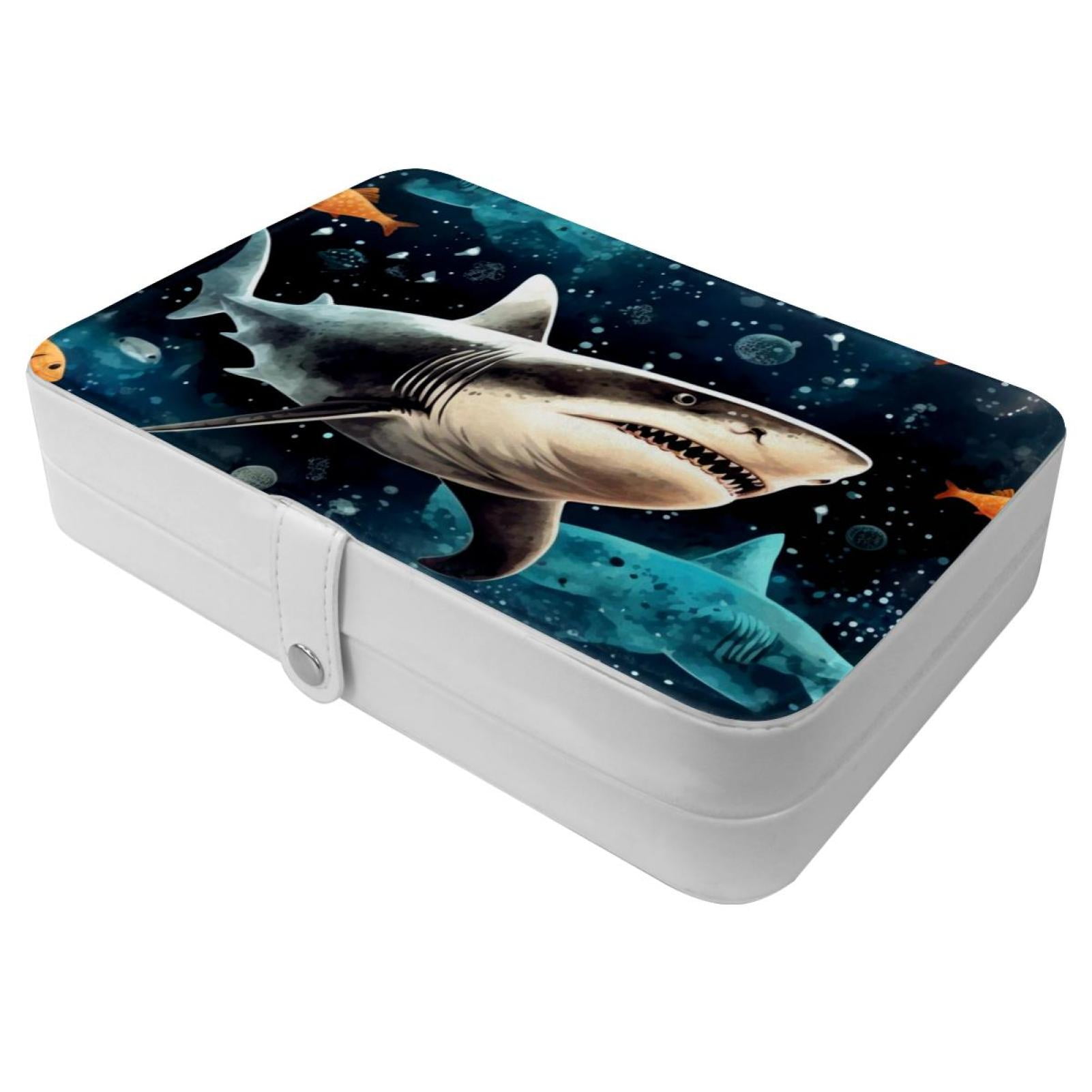 OWNMEMORY Star Shark Pattern Portable PU Leather Necklace Organizer ...