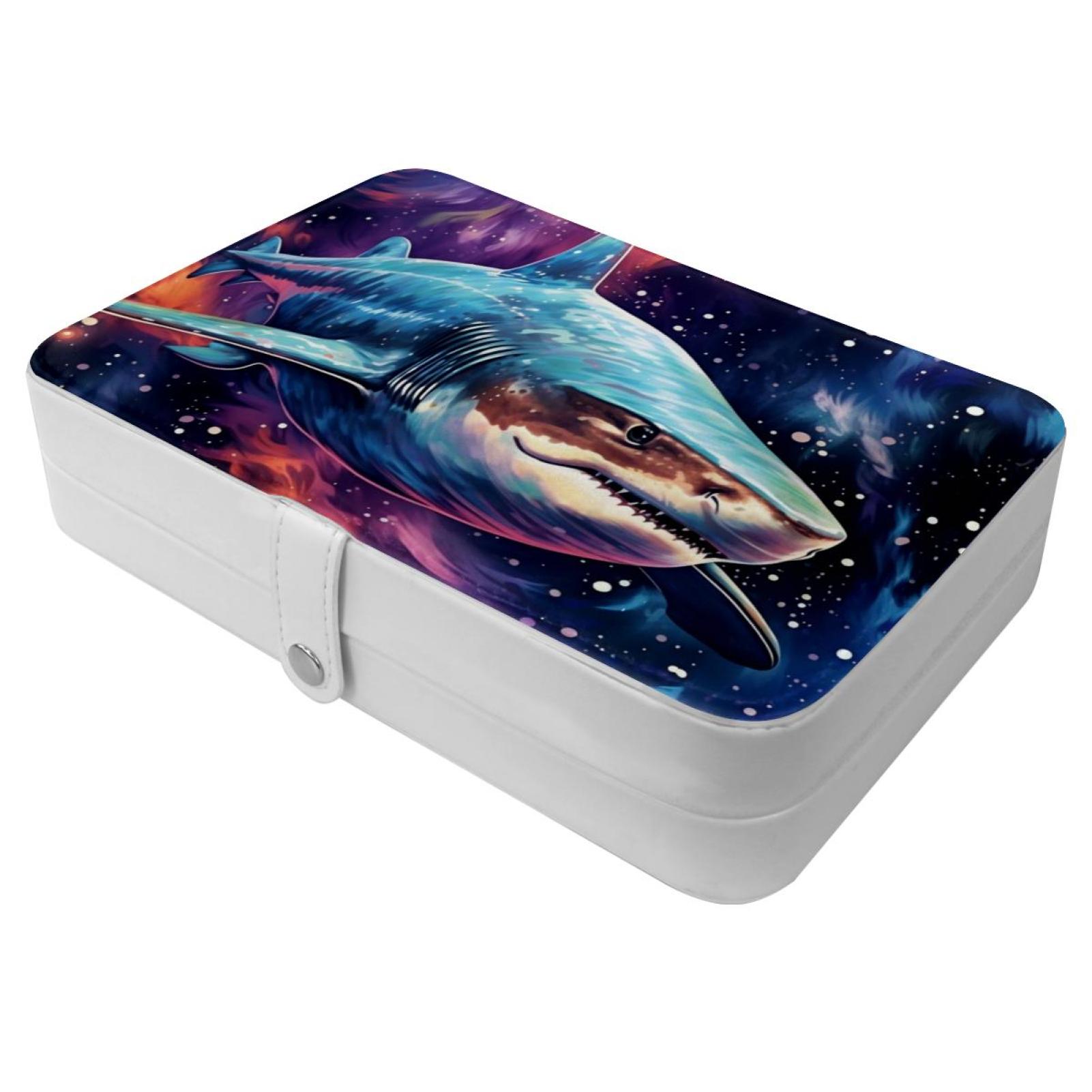 OWNMEMORY Star Shark Pattern Portable PU Leather Necklace Organizer ...