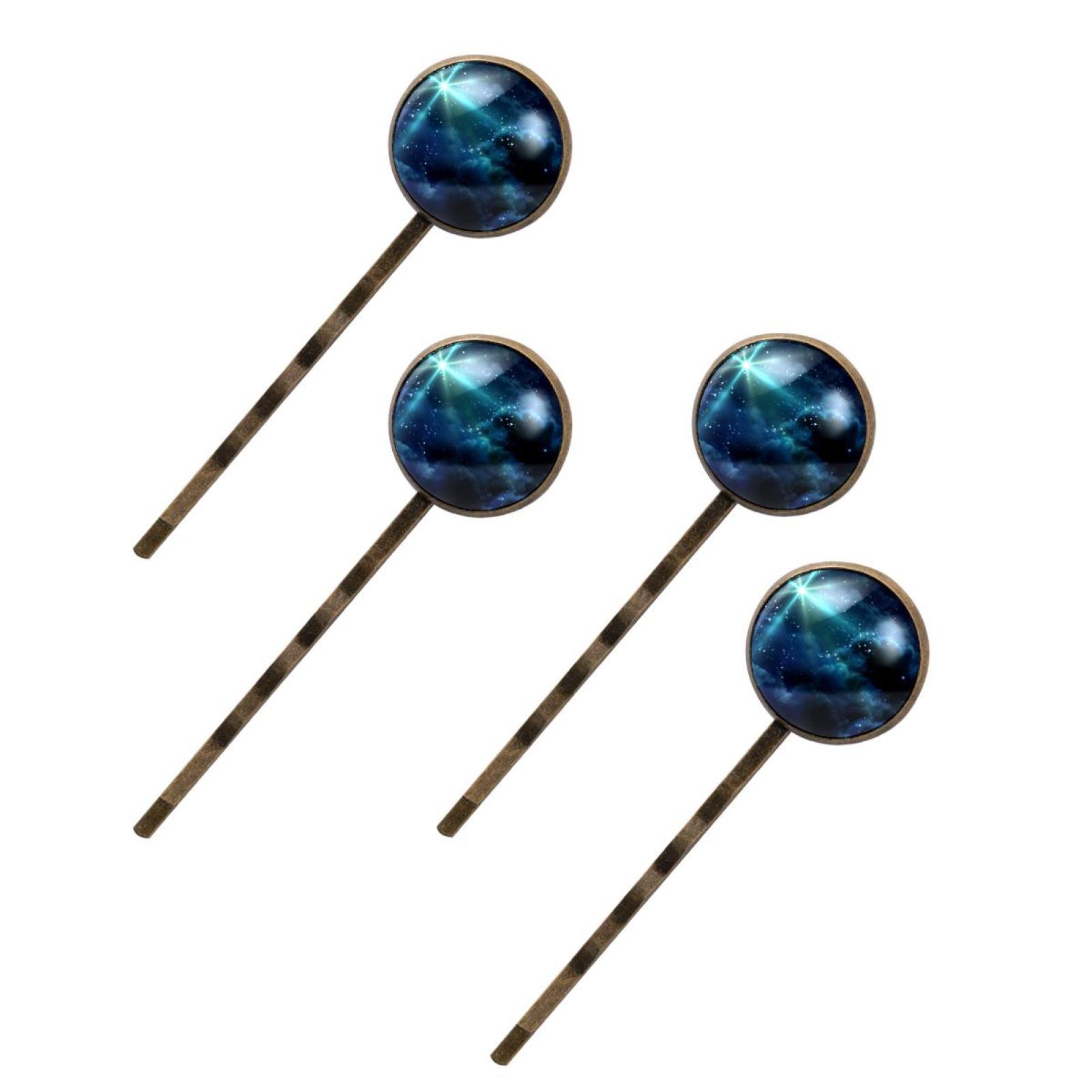 OWNMEMORY Starry Night Pattern Antique Bronze Round Hairpins with ...