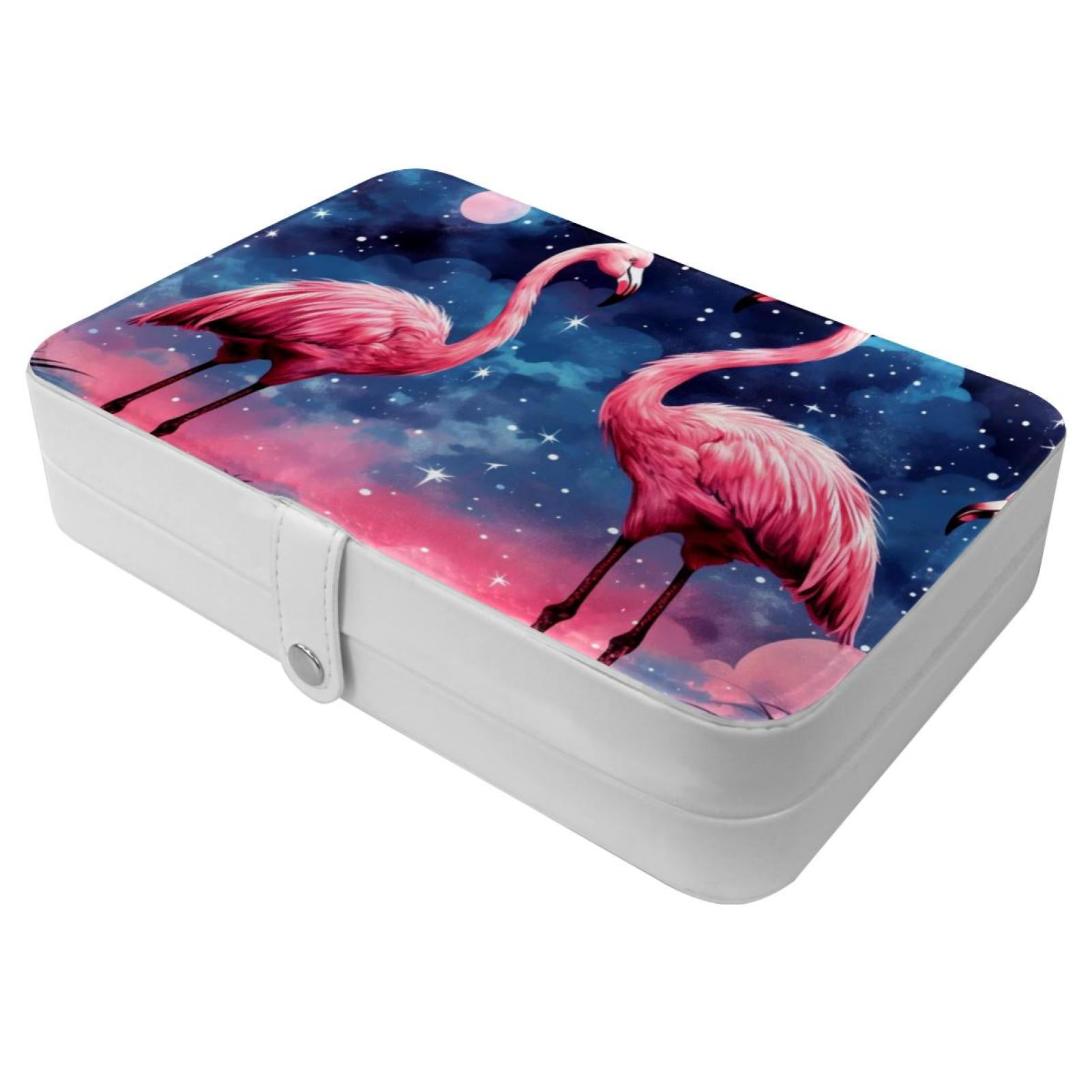 OWNMEMORY Starry Sky Flamingo Pattern Portable PU Leather Necklace ...